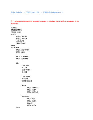 Microprocessor And Assembly Language Programming - Studocu