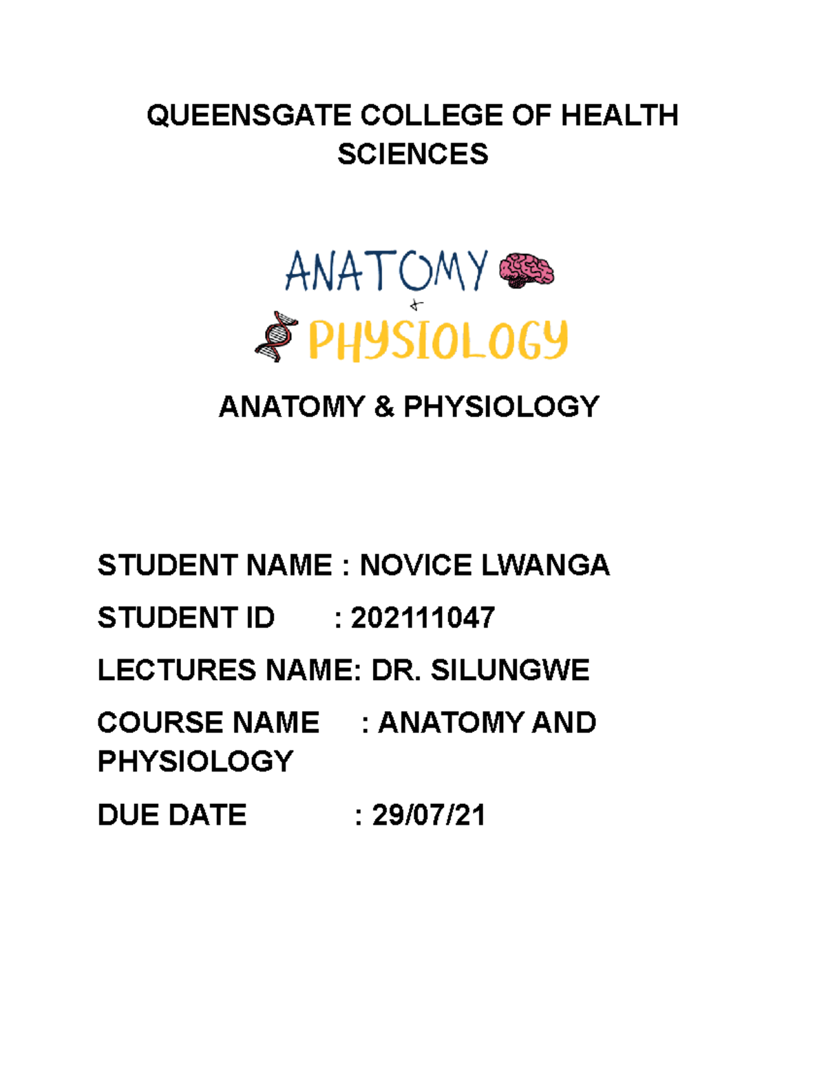 Anatomy 2 CO-WPS Office - QUEENSGATE COLLEGE OF HEALTH SCIENCES ANATOMY ...