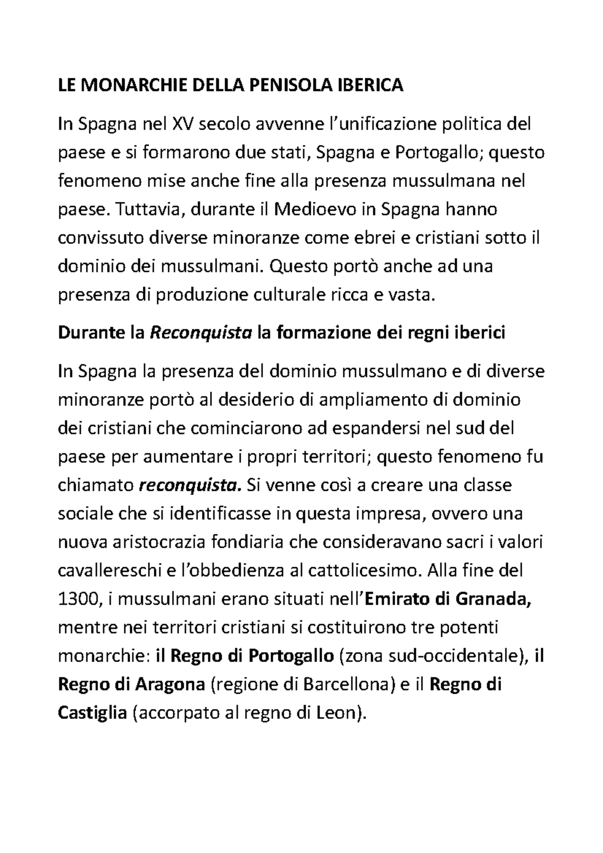 LE Monarchie Della Penisola Iberica - LE MONARCHIE DELLA PENISOLA ...