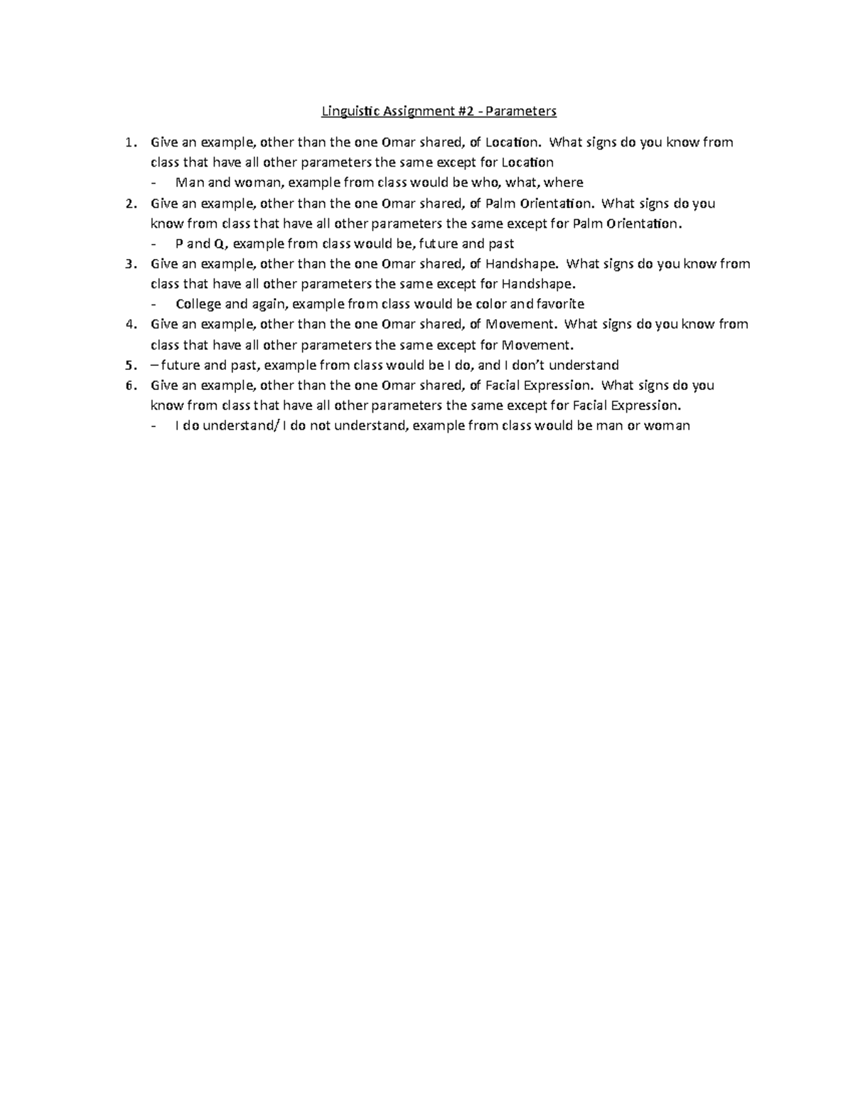 Linguistic Assignment Parameters - Linguistic Assignment #2 ...