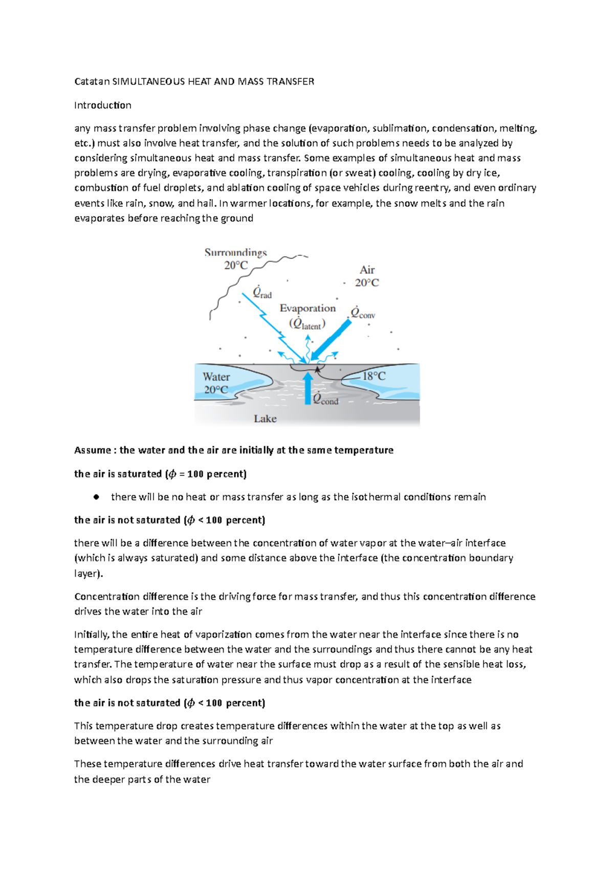 Simultaneous HEAT AND MASS Transfer - Catatan SIMULTANEOUS HEAT AND ...