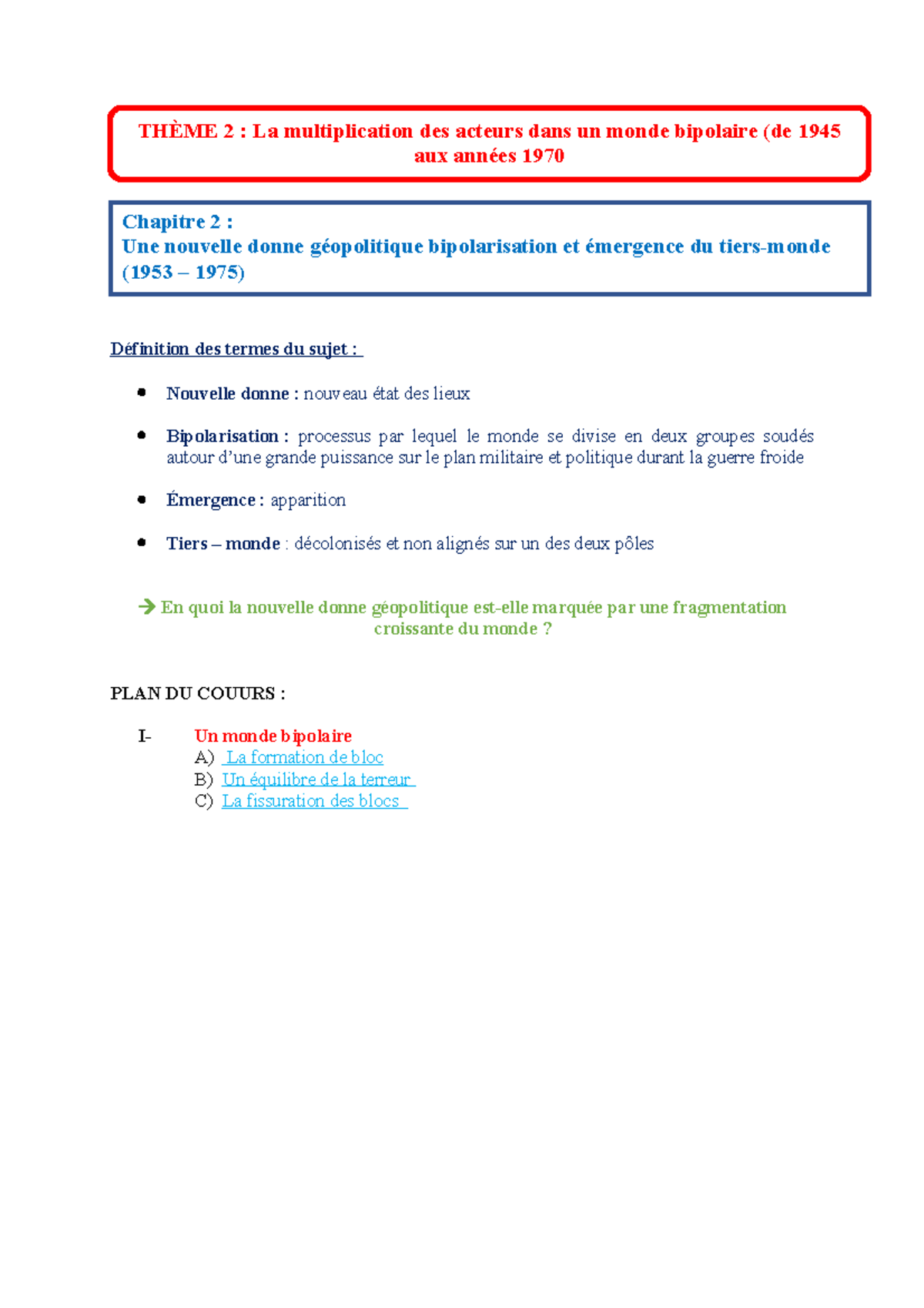 Fiche Thème 2 chapitre 2 - Définition des termes du sujet : Nouvelle ...