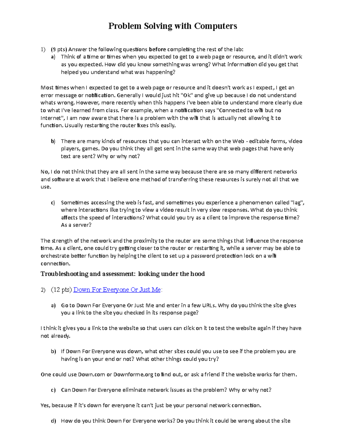 Problem Solving with Computers - How did you know something was wrong ...