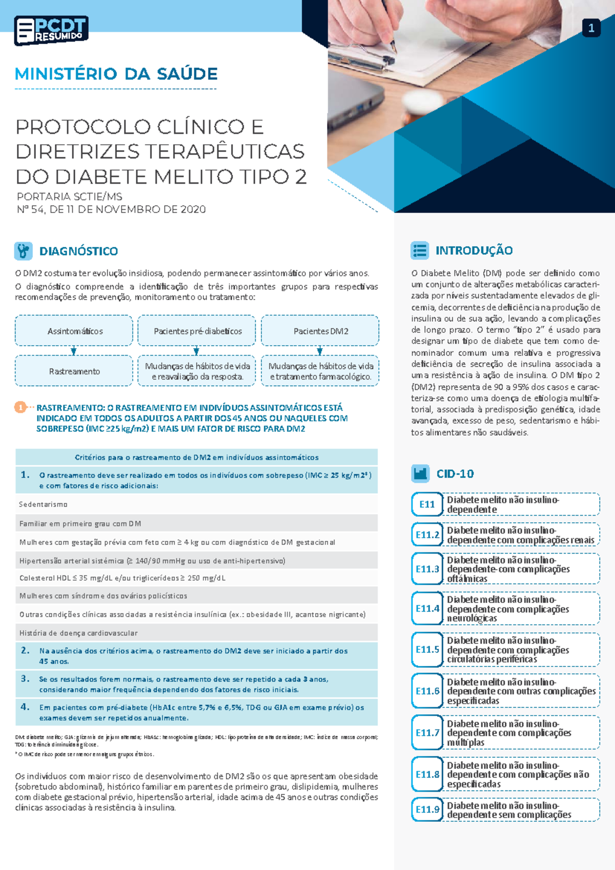 Pcdt resumido diabete-melito tipo2 - MINISTÉRIO DA SAÚDE PROTOCOLO ...