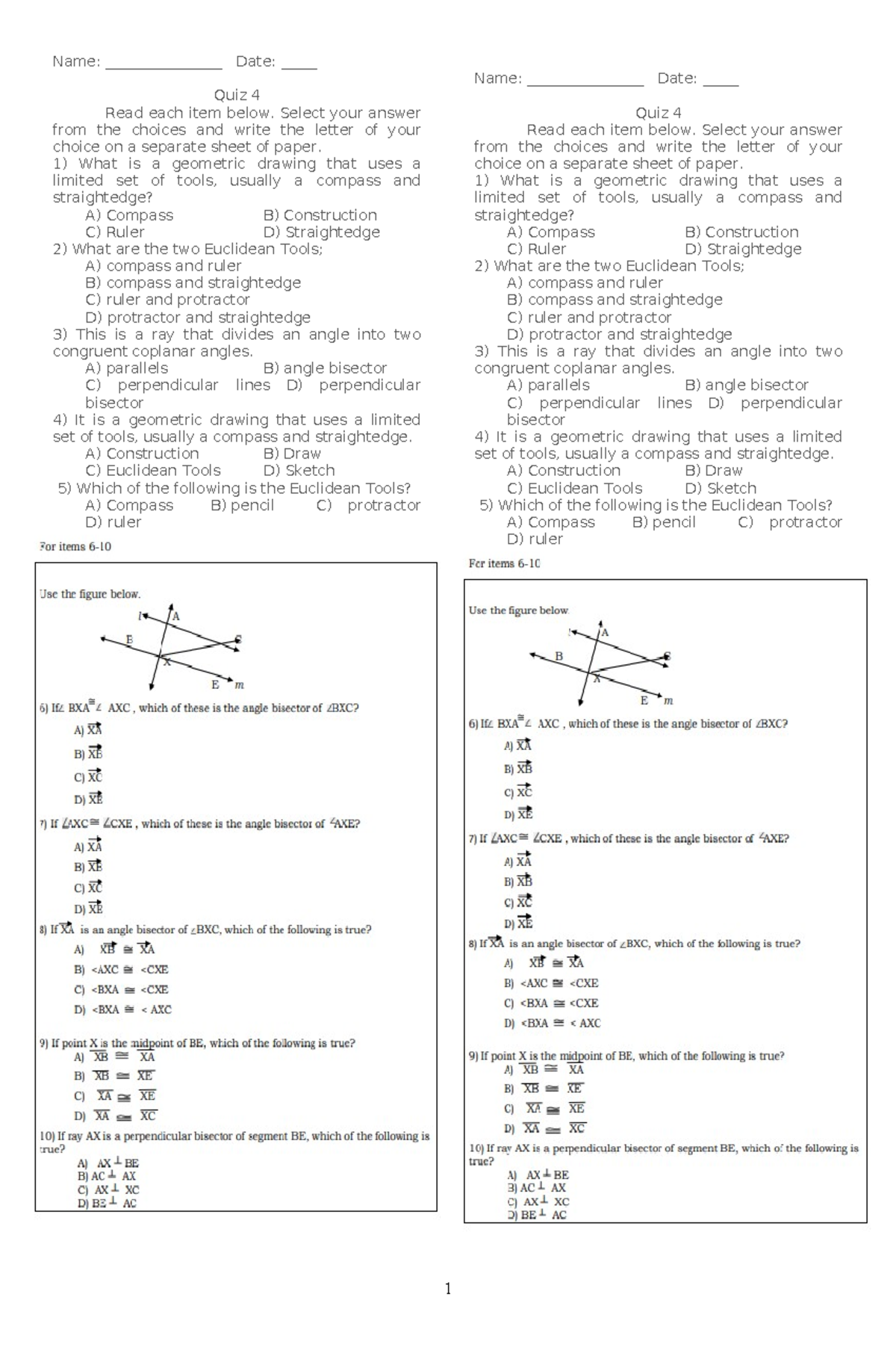 New Microsoft Word Document - Name: ________________ Date: _____ Quiz 4 ...