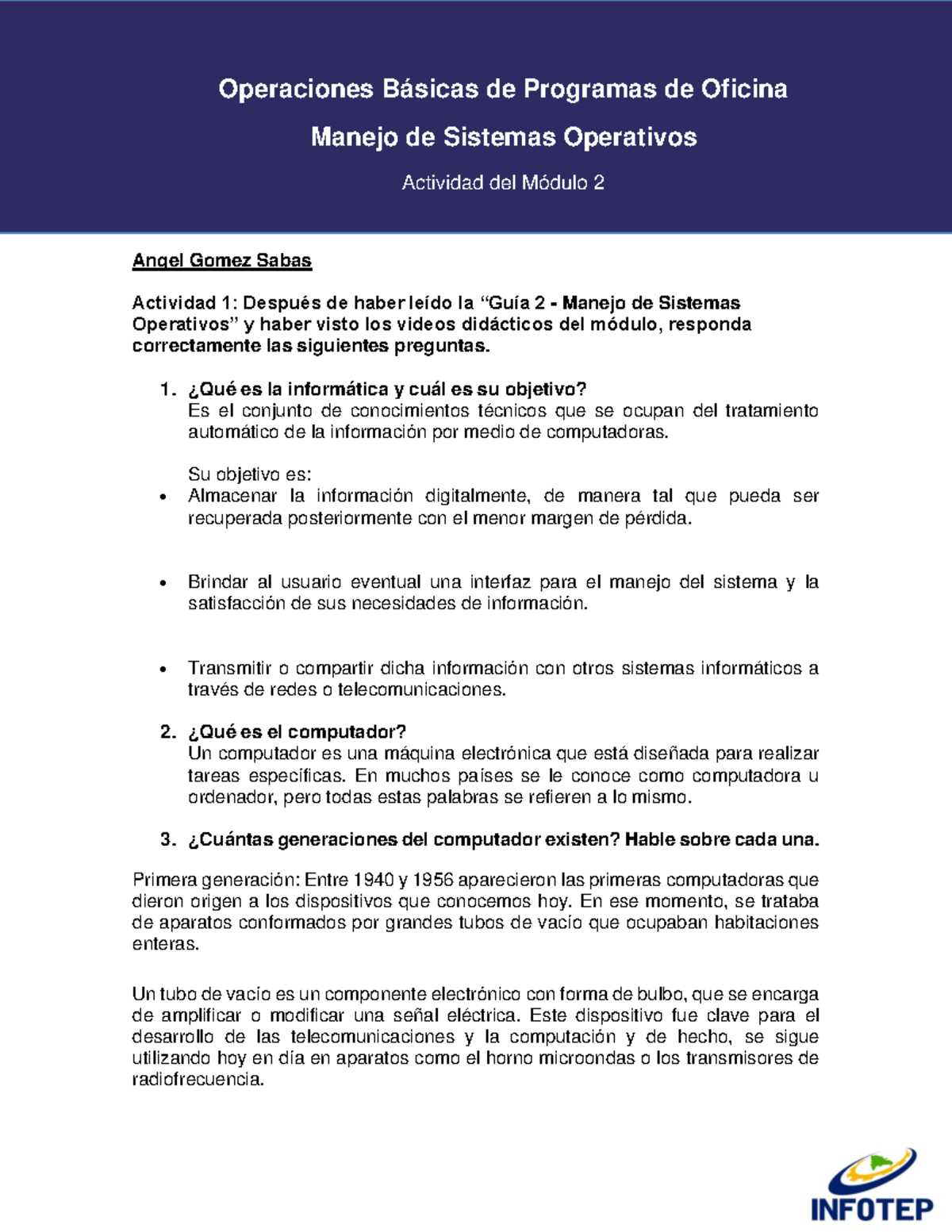 Actividad - Módulo 2A - Manejo de Sistemas Operativos Actividad del ...