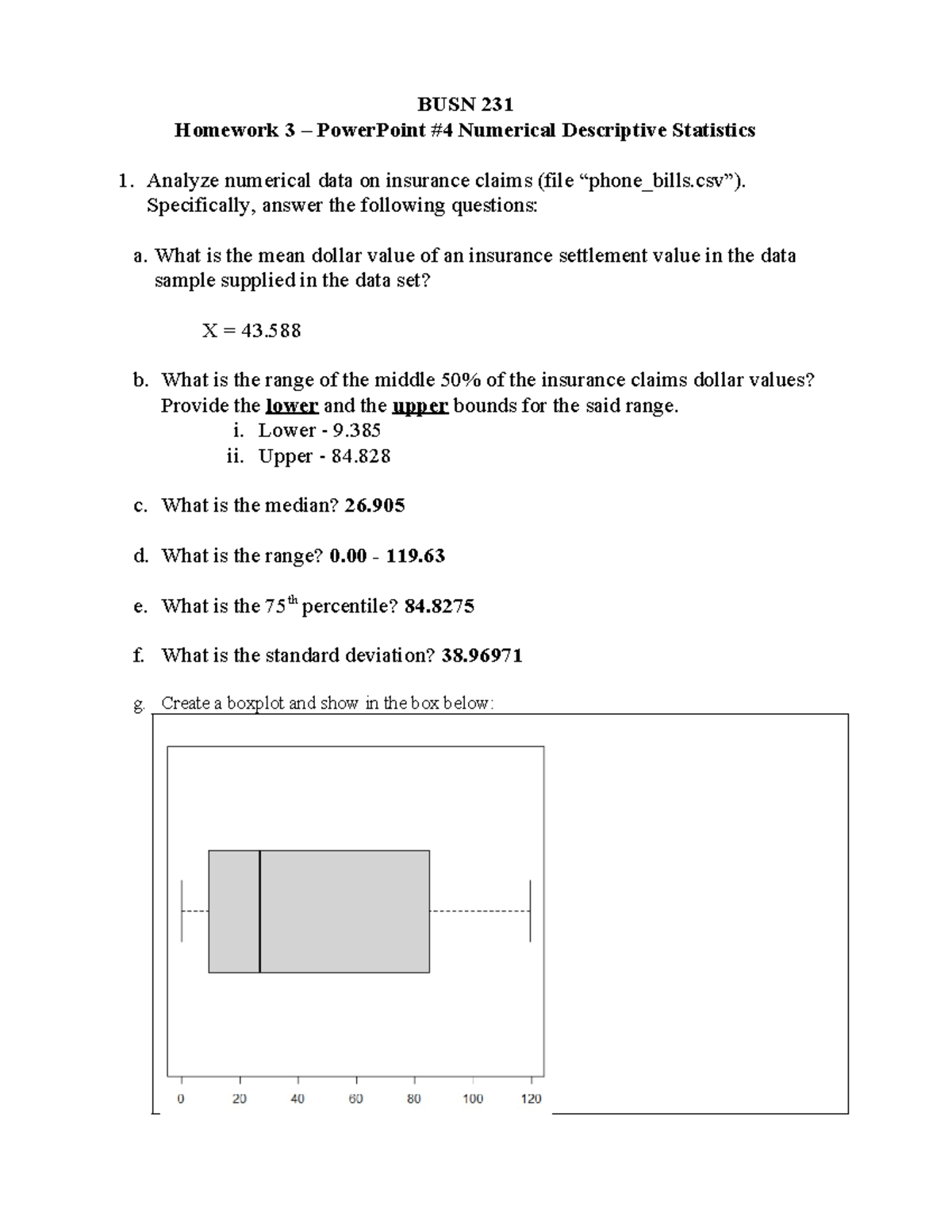 Homework #3a - BUSN 231 Homework 3 – PowerPoint #4 Numerical ...