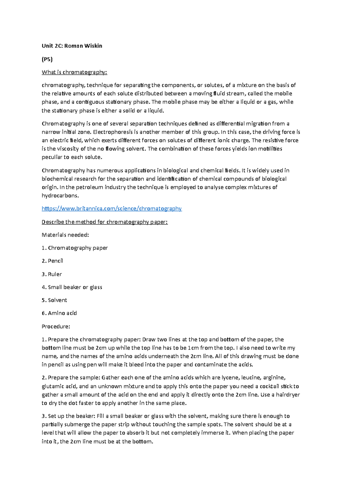 2C re-submission - yes - Unit 2C: Roman Wiskin (P5) What is ...