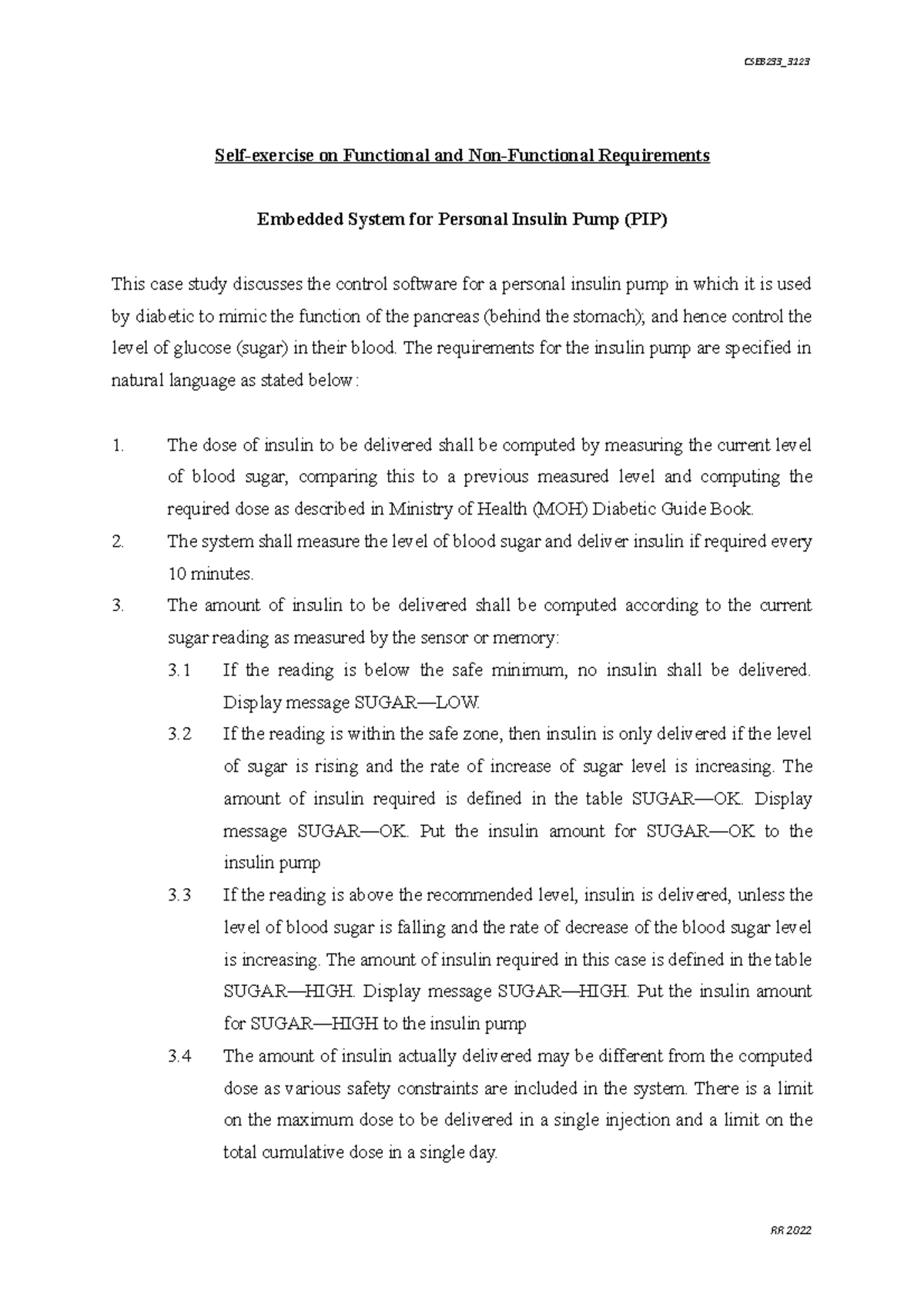 Additional FR NFR - tutorial chapter 3 - Self-exercise on Functional ...