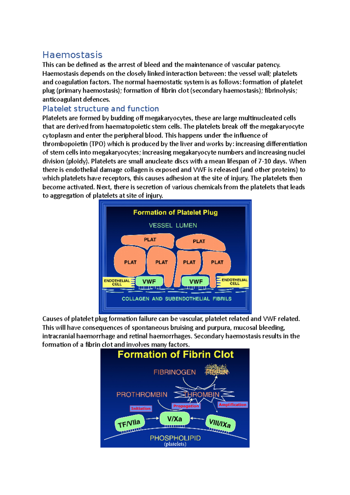 Haemostasis - Haemostasis This can be defined as the arrest of bleed ...
