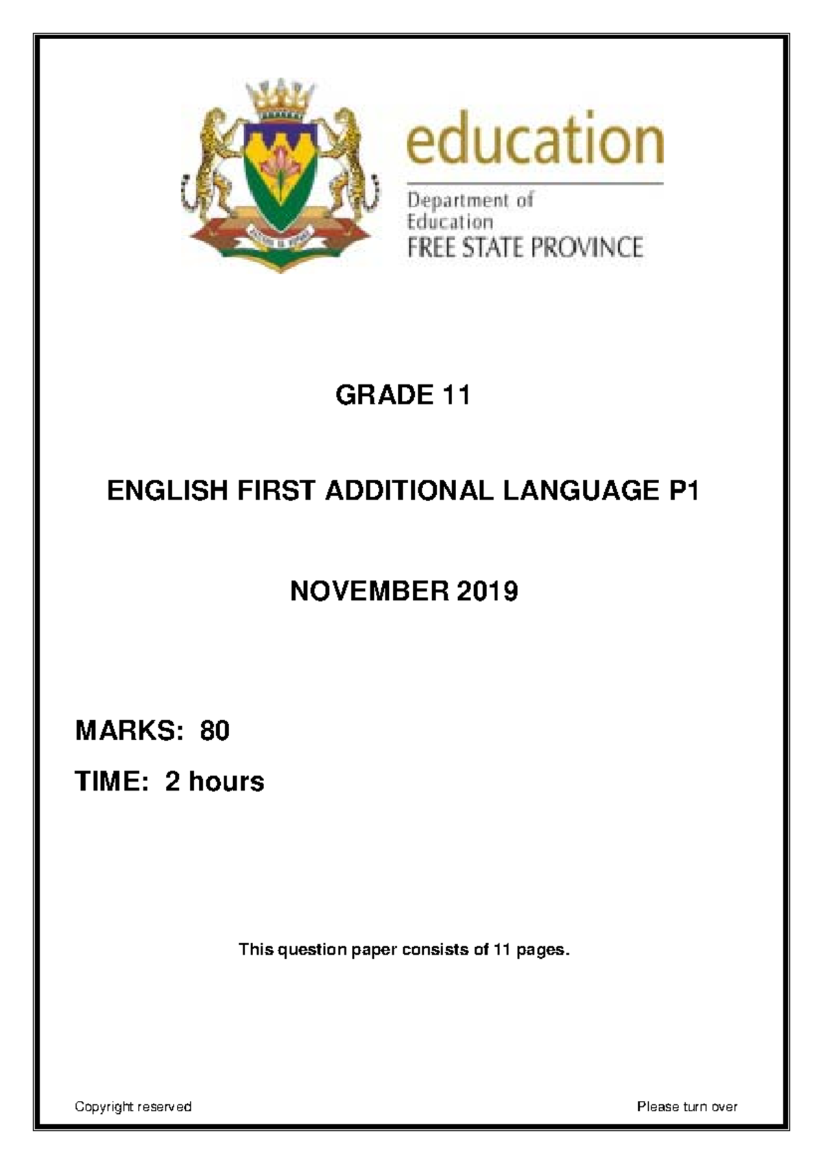 EFAL Gr 11 P1 Nov 2019 QP - Add. Reading - GRADE 11 ENGLISH FIRST ...