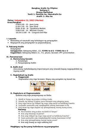 Ikalawang-Markahang-Pagsusulit-sa-Filipino-7 - Pambansang Punong ...