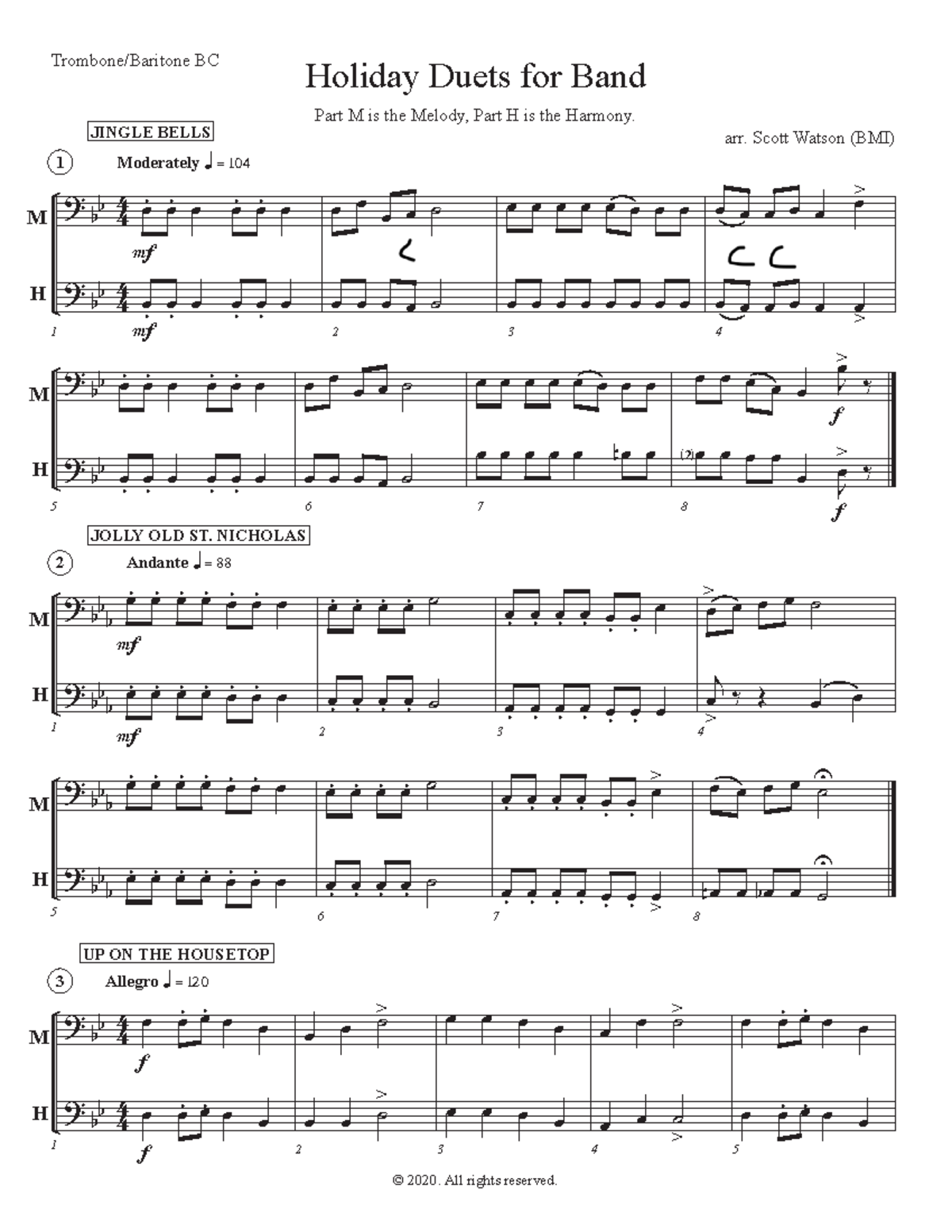Holiday Duets for Band - C BC - ? ? b b b b 4 4 4 4 M H œ . œ . œ œ . œ ...