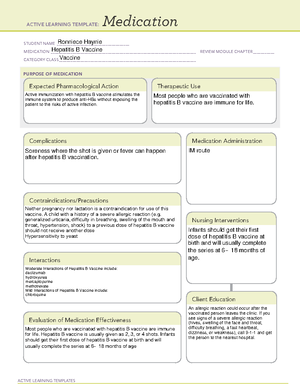 Rubella Med sheet pre clinical - ACTIVE LEARNING TEMPLATES Medication ...