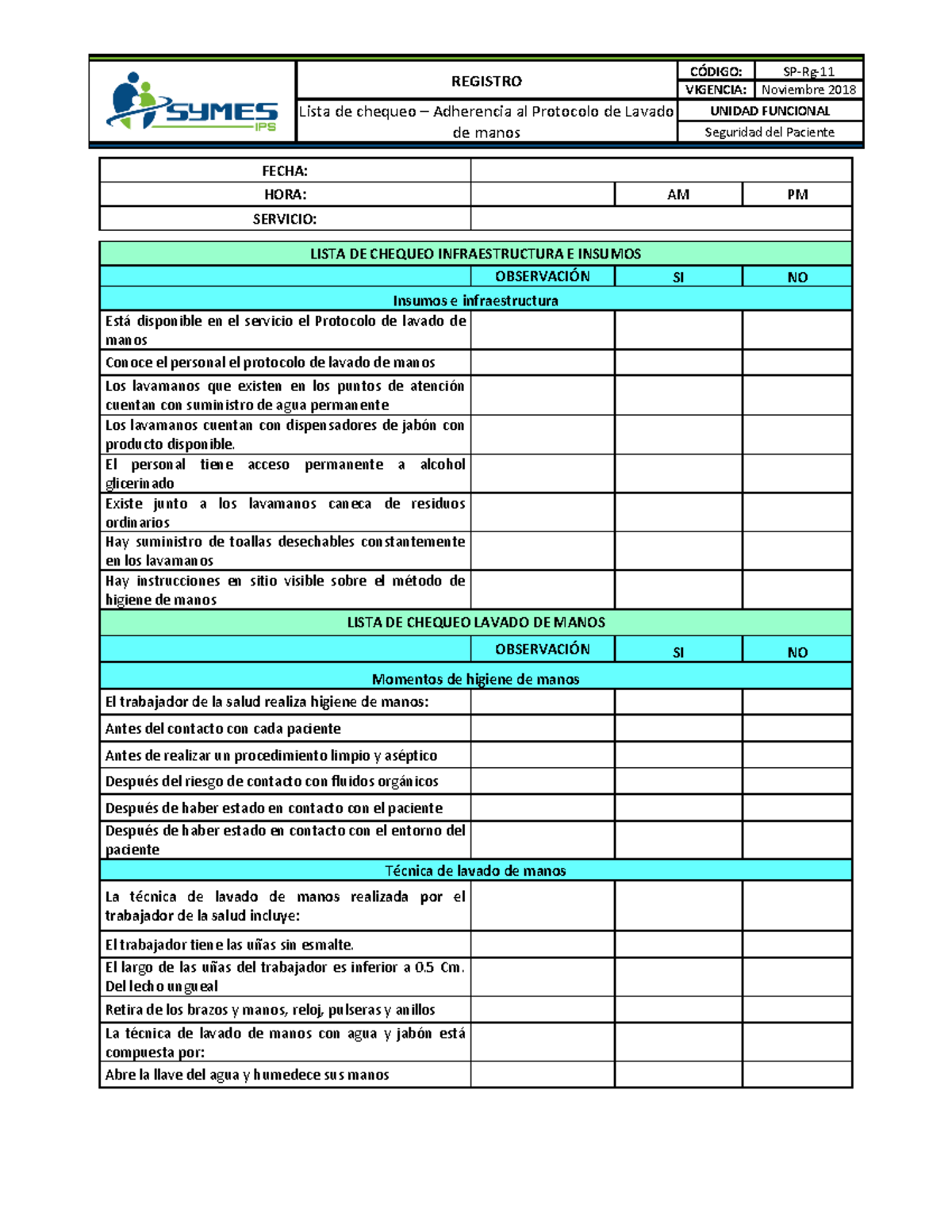 SIGC-SP-Rg-11- Adherencia a la higiene de manos - REGISTRO VIGENCIA ...