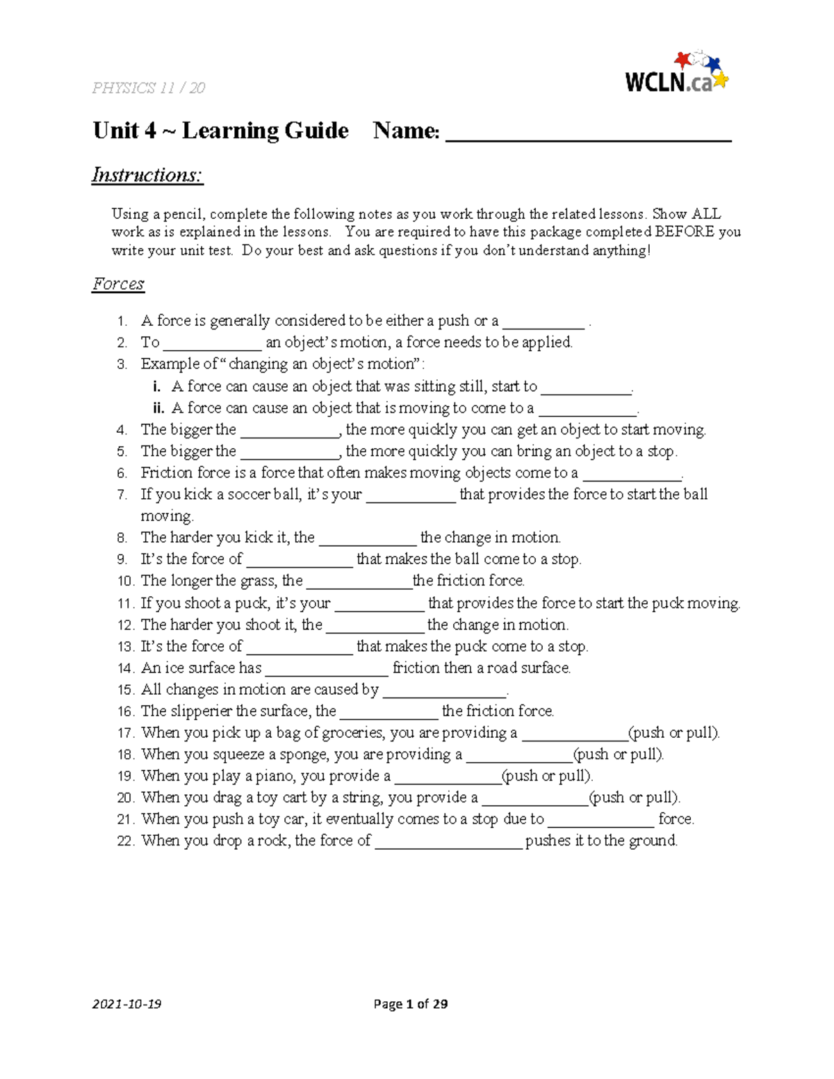 PH11 U4 LG - physics online course - Unit 4 ~ Learning Guide Name ...