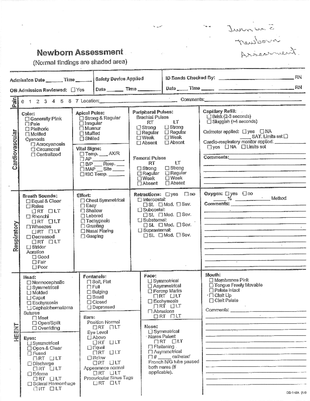 Newborn Assessment(2) - NURS 283 - Studocu