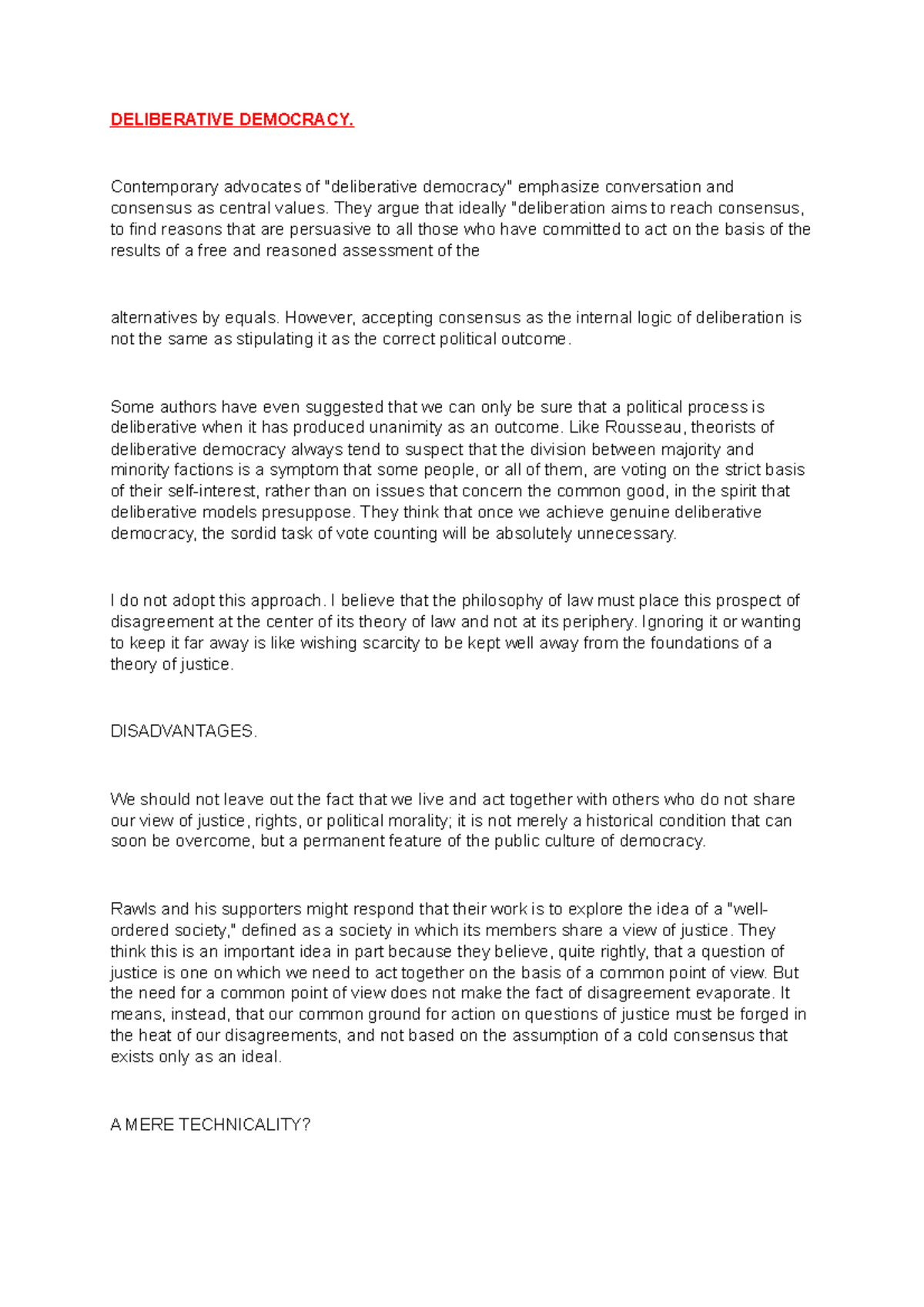 Deliberative Democracy. 2 - DELIBERATIVE DEMOCRACY. Contemporary ...