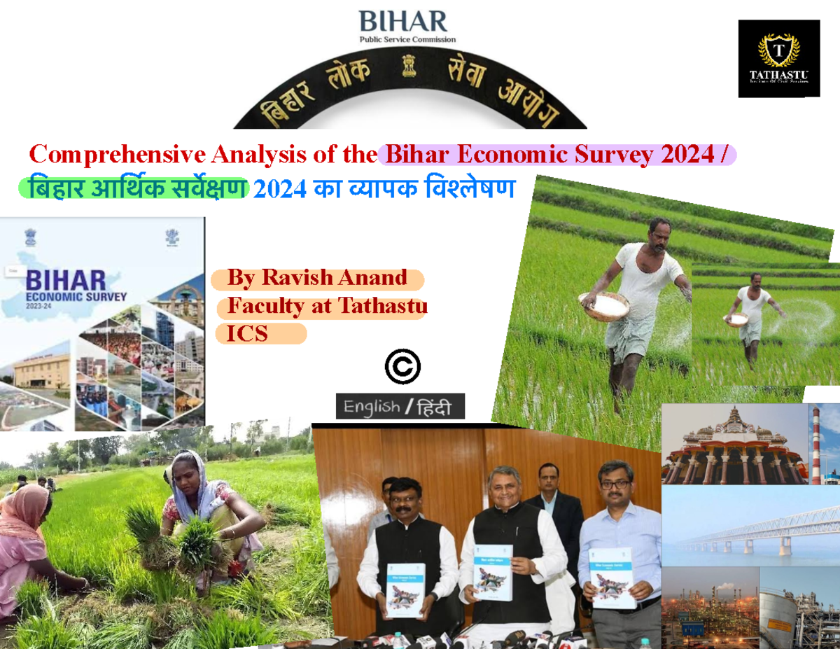 Comprehensive Analysis OF THE Bihar Economic Survey 2024 ...