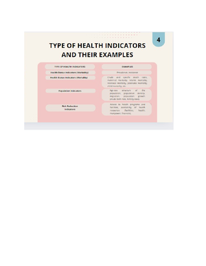 Health indicators - These are also used to determine factors that may ...