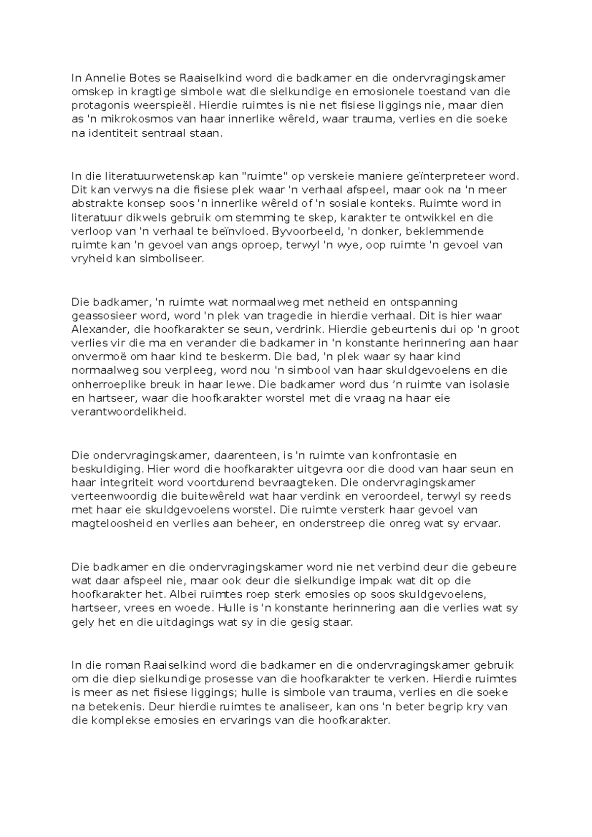 Raaiselkind se sleutelruimtes - In Annelie Botes se Raaiselkind word ...