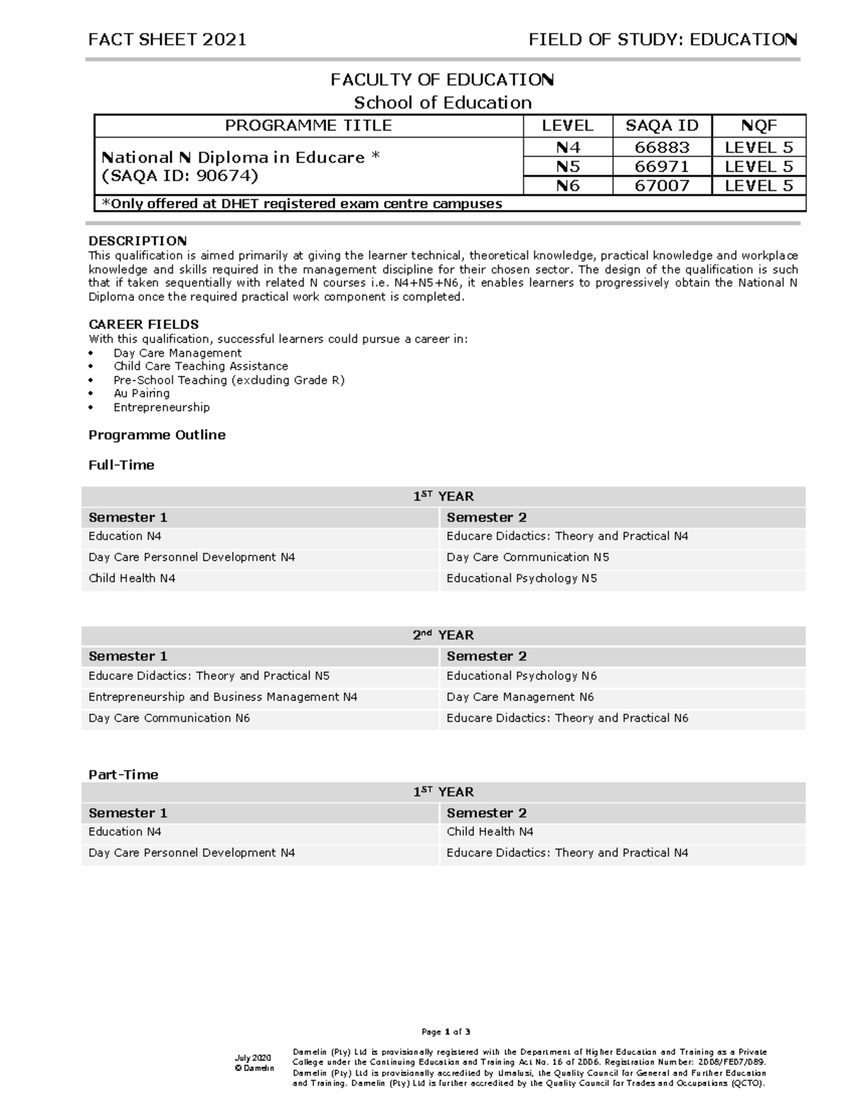 21 FE EDD FT NC EDU - I want to become a teacher - FACT SHEET 2021 ...