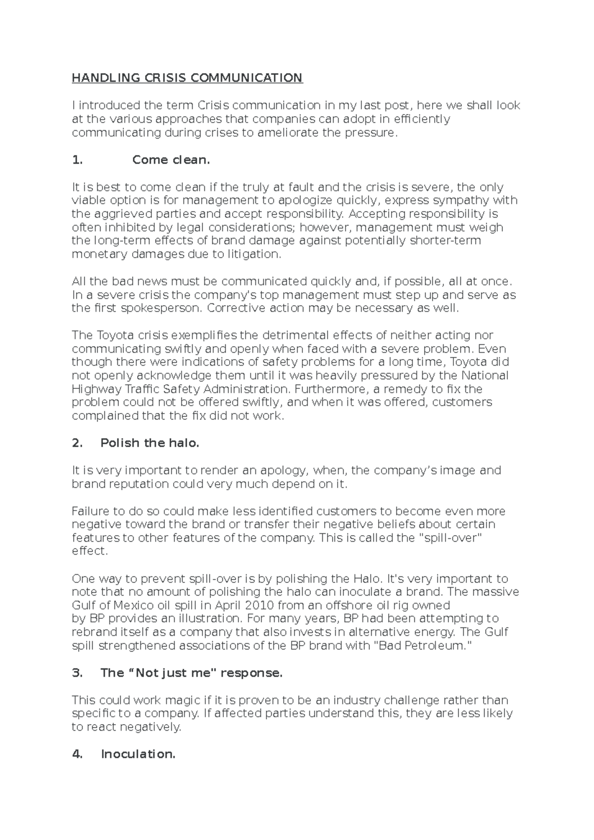 Handling Crisis Communication - HANDLING CRISIS COMMUNICATION I ...