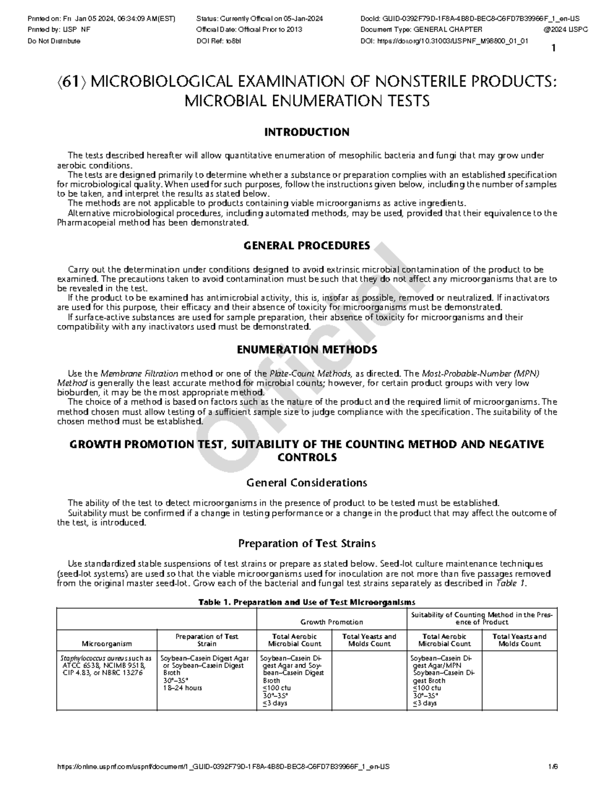 〈61〉 Microbiological Examination of Nonsterile Products Microbial ...