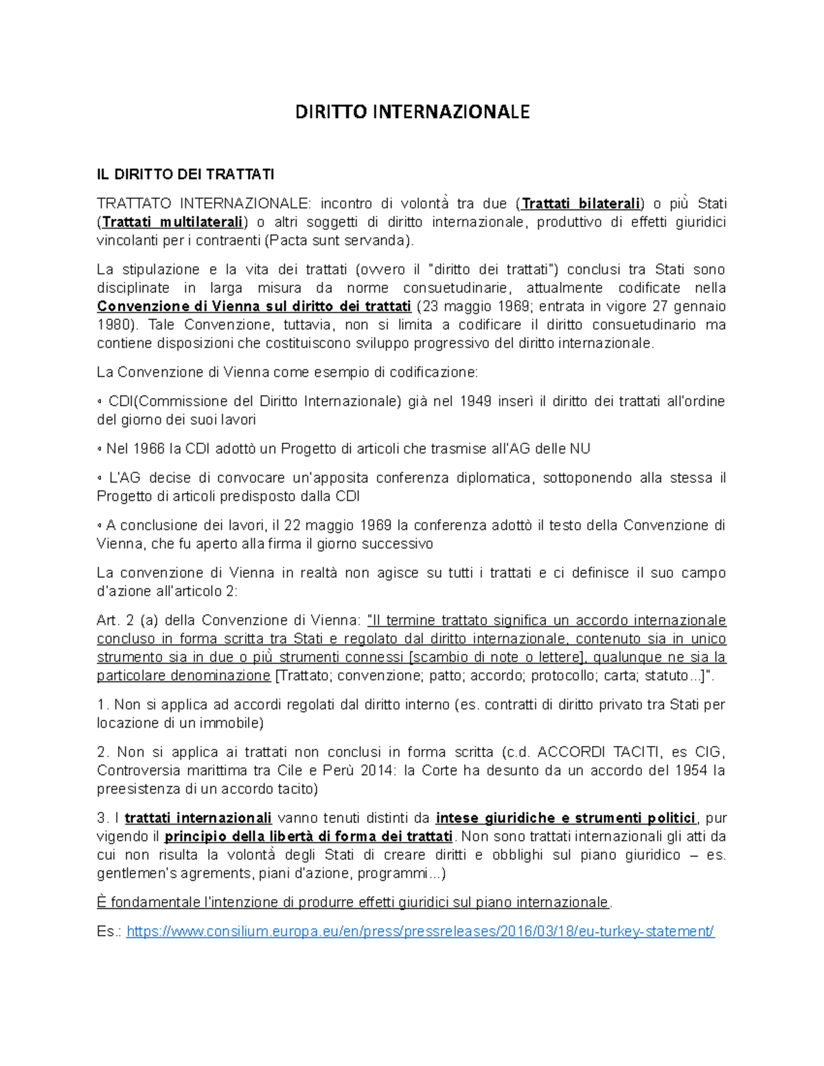 Diritto Internazionale - DIRITTO INTERNAZIONALE IL DIRITTO DEI TRATTATI ...