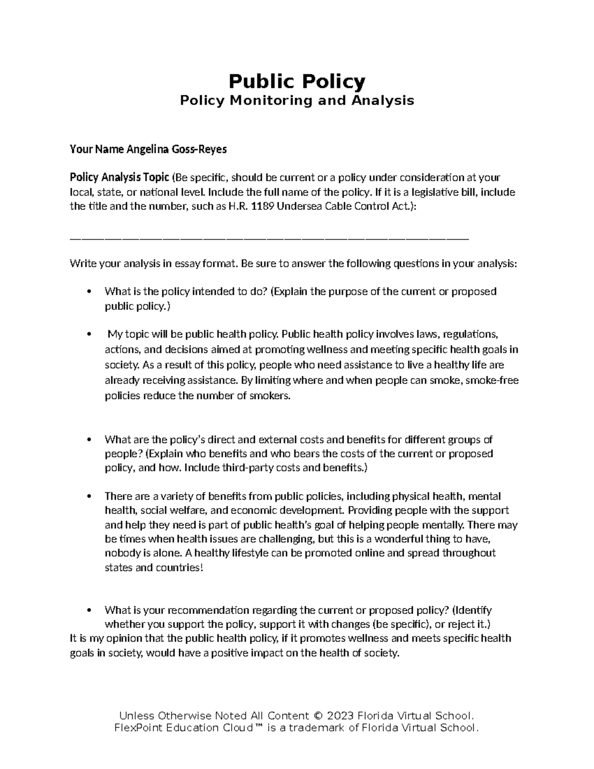 Public policy template 1 - Public Policy Policy Monitoring and Analysis ...