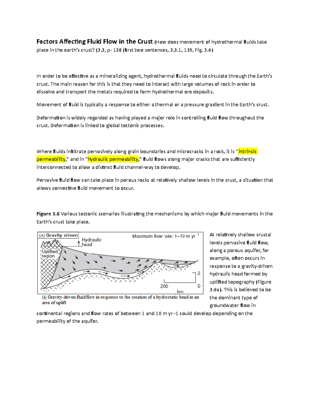 Hydrothermal Fluid - Lecture notes 6 - Factors Affecting Fluid Flow in ...