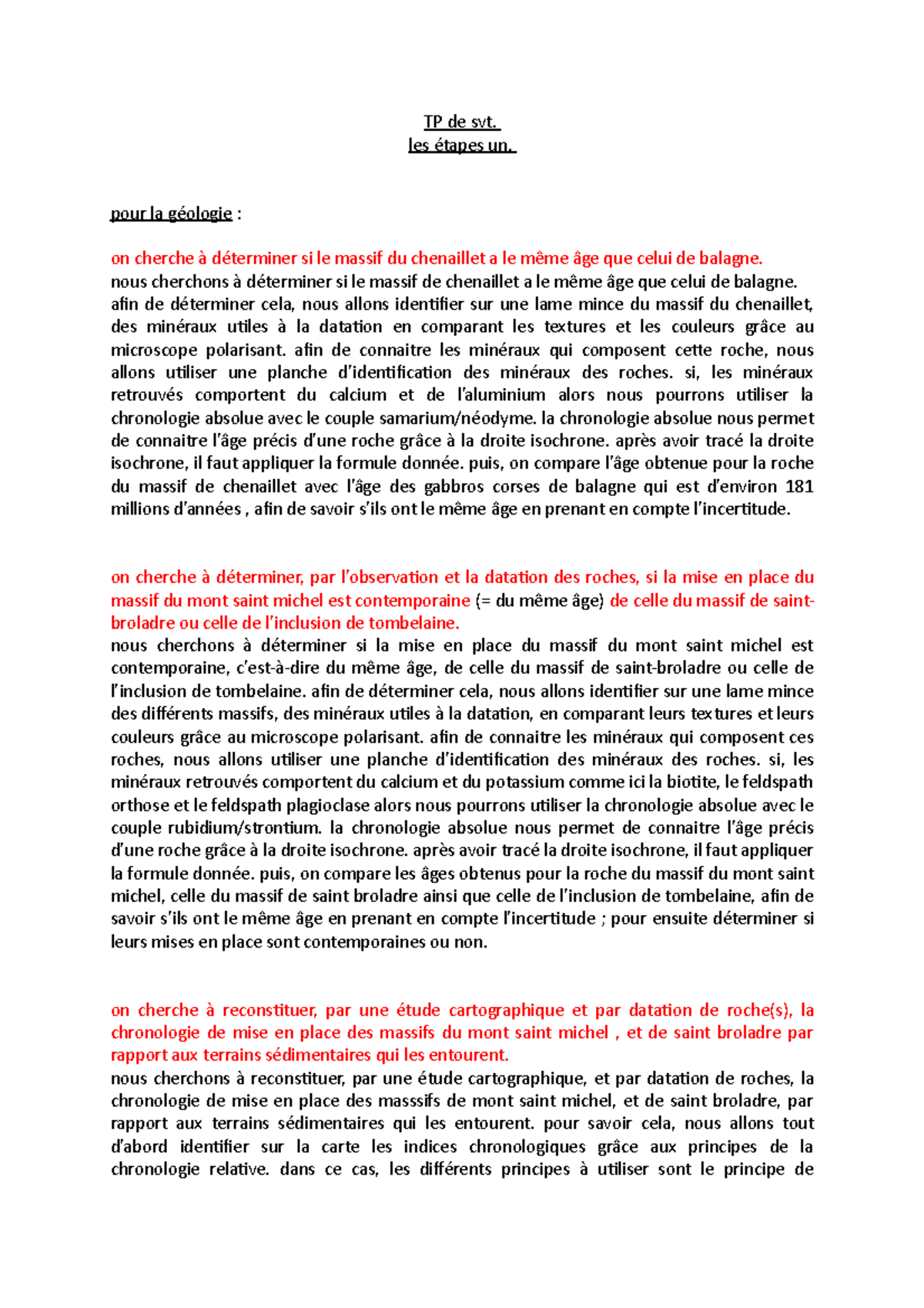 TP de svt étape 1 - Etape 1 des travaux pratiques de SVT pour le ...