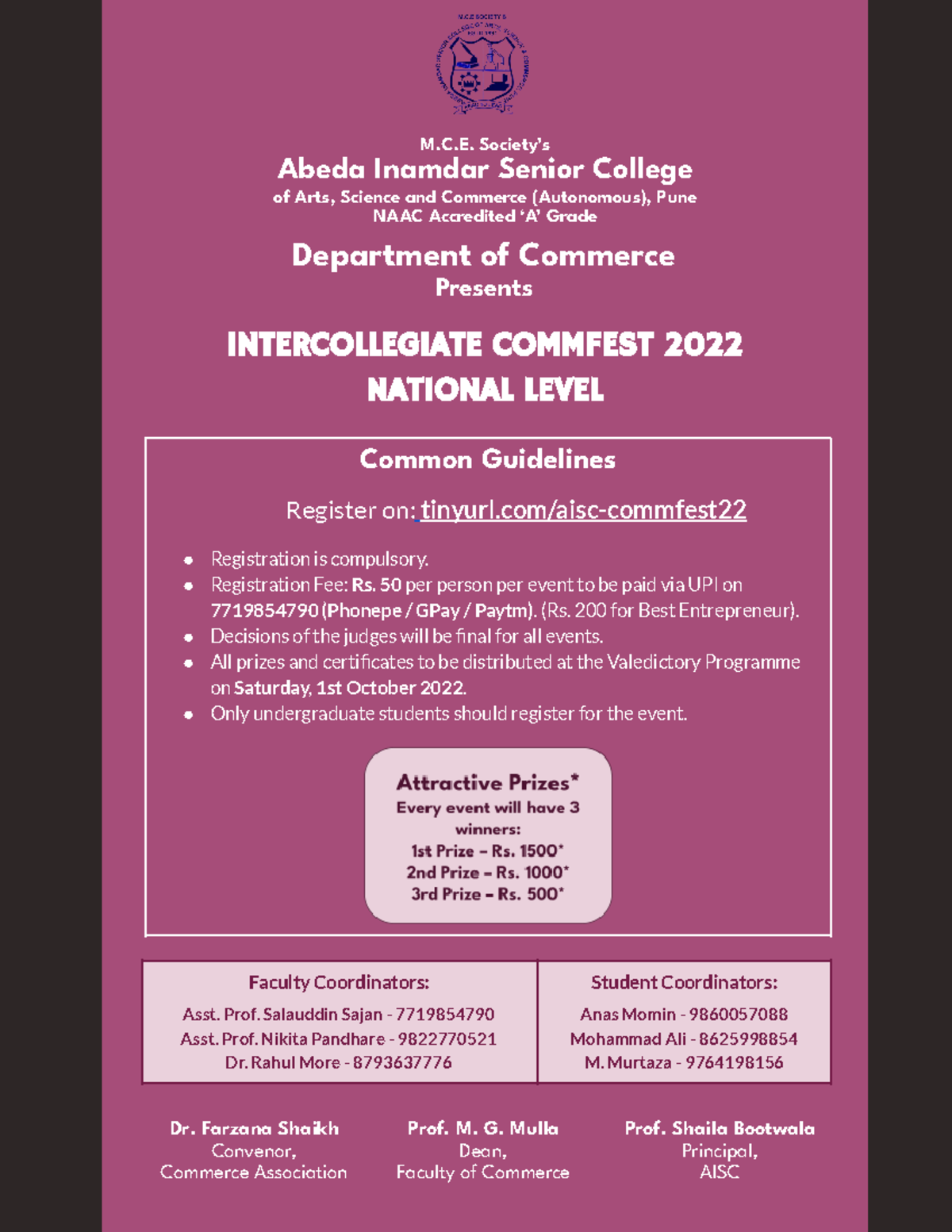 Pune City - AISC Comm Fest Brochure 2022 - M.C. Society’s Abeda Inamdar ...