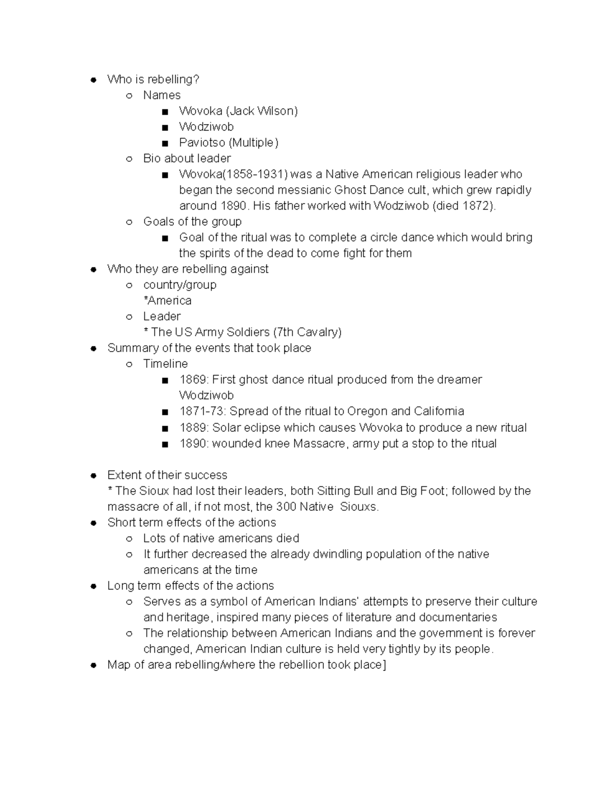 Ghost Dance Rebellion - Who is rebelling? Names Wovoka (Jack Wilson ...