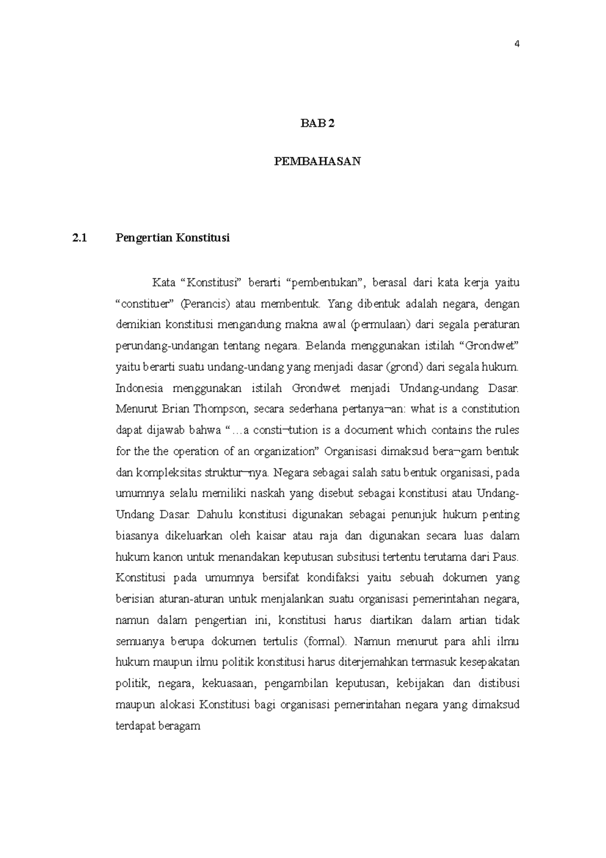 Makalah Konstitusi Pembahasan BAB II - BAB 2 PEMBAHASAN 2 Pengertian ...