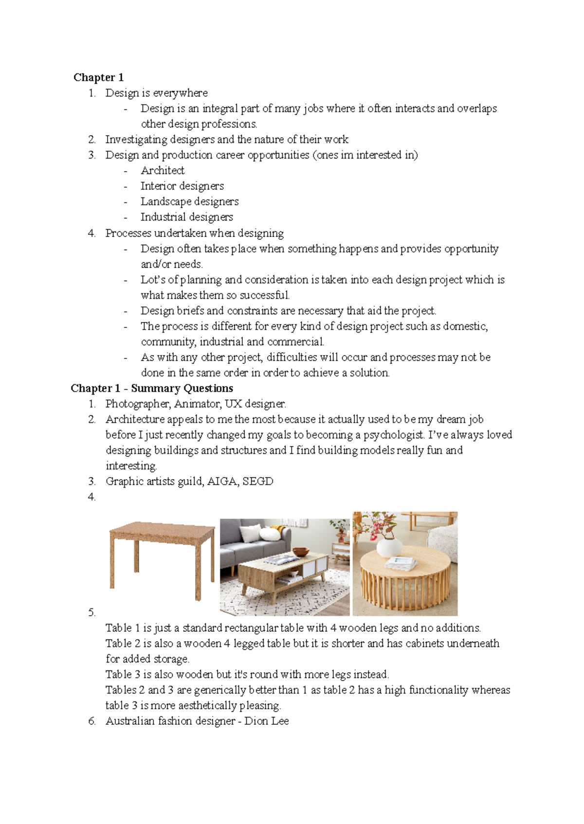 Design and Tech Stage 6 textbook Q&A - Chapter 1 1. Design is ...