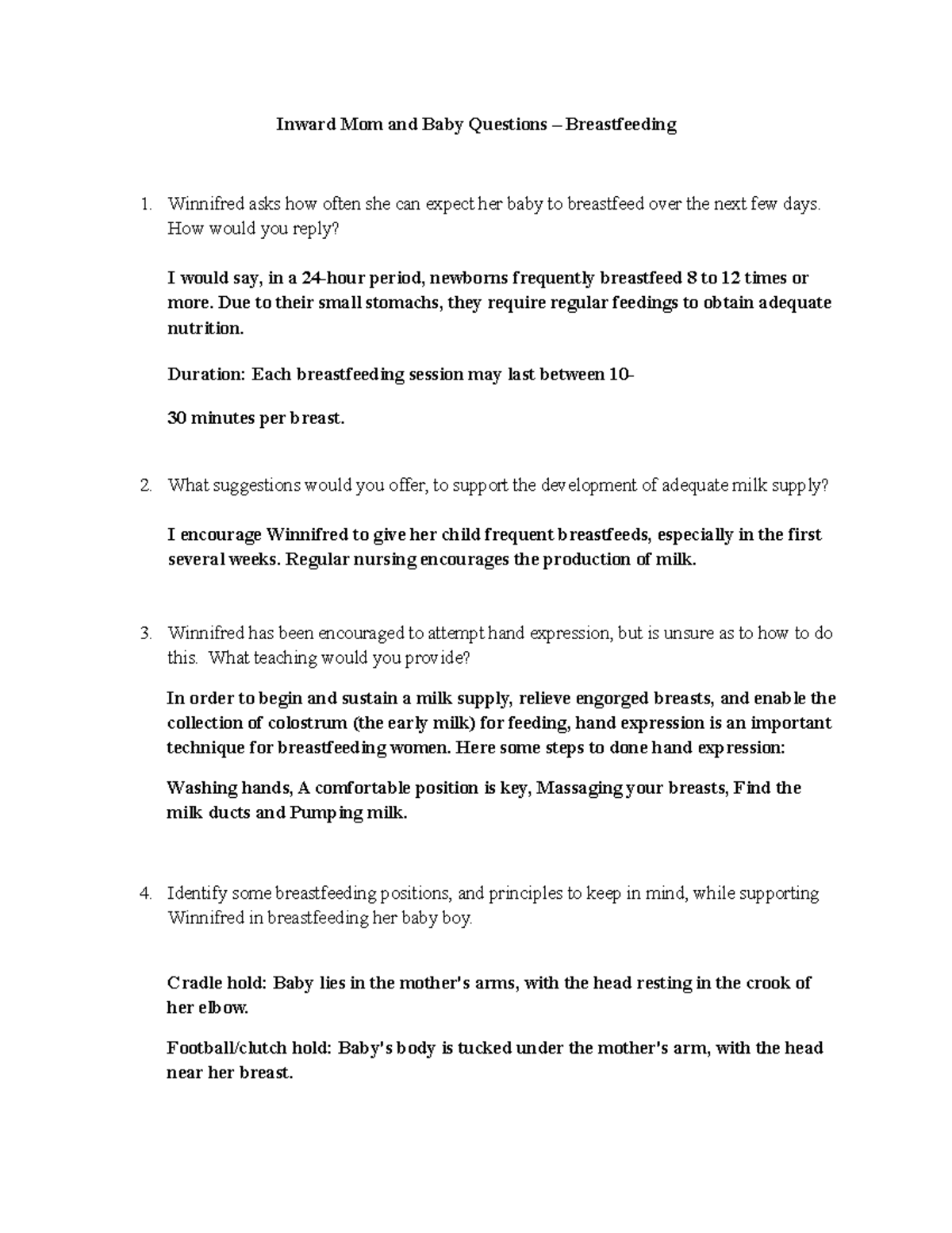 Maternal Child Assignment Inward Mom and Baby1 - Inward Mom and Baby ...