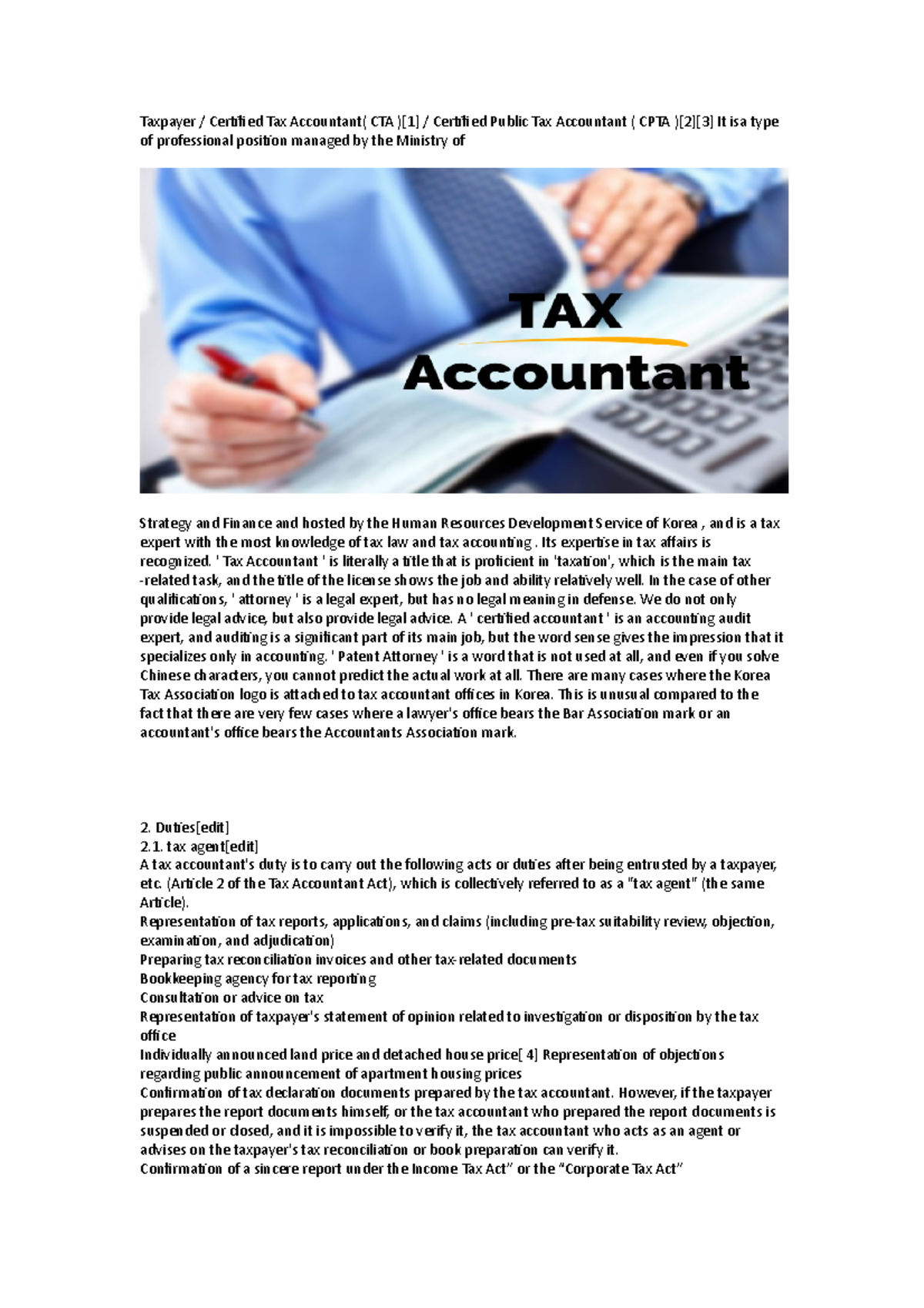 Taxpayer - Tax - Taxpayer / Certified Tax Accountant( CTA )[1 ...