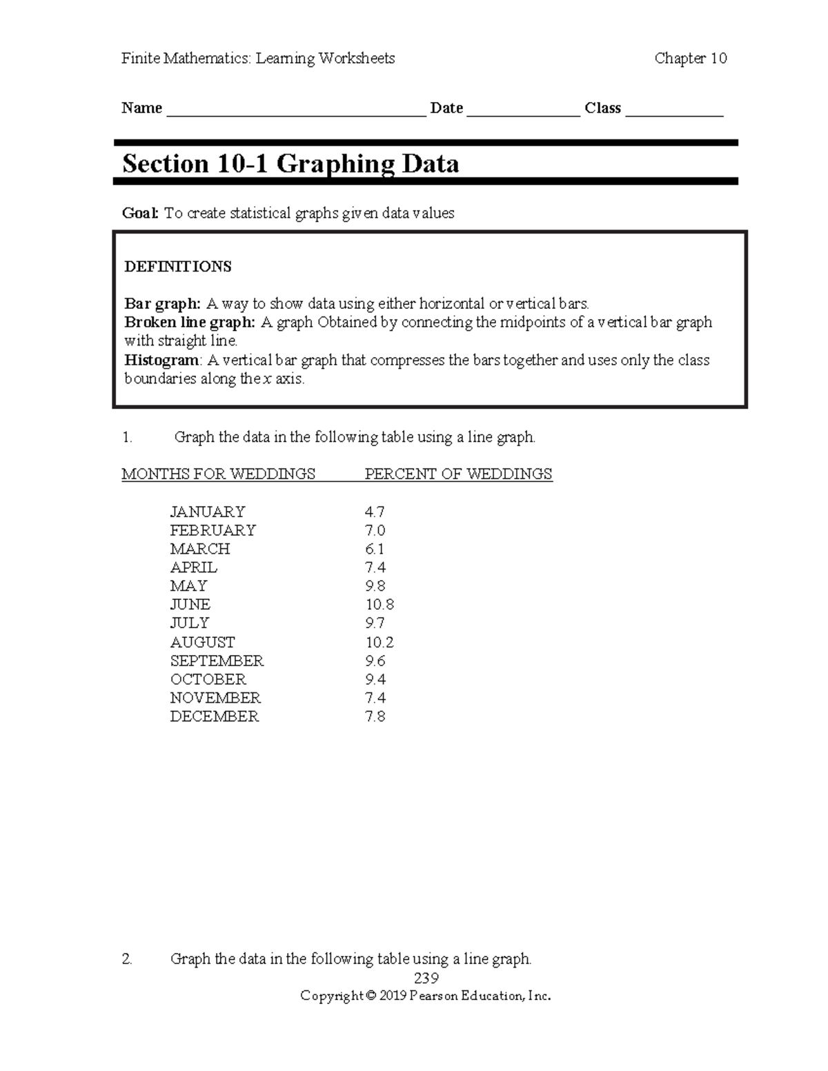 10 - Graphing Data practice - Finite Mathematics: Learning Worksheets ...