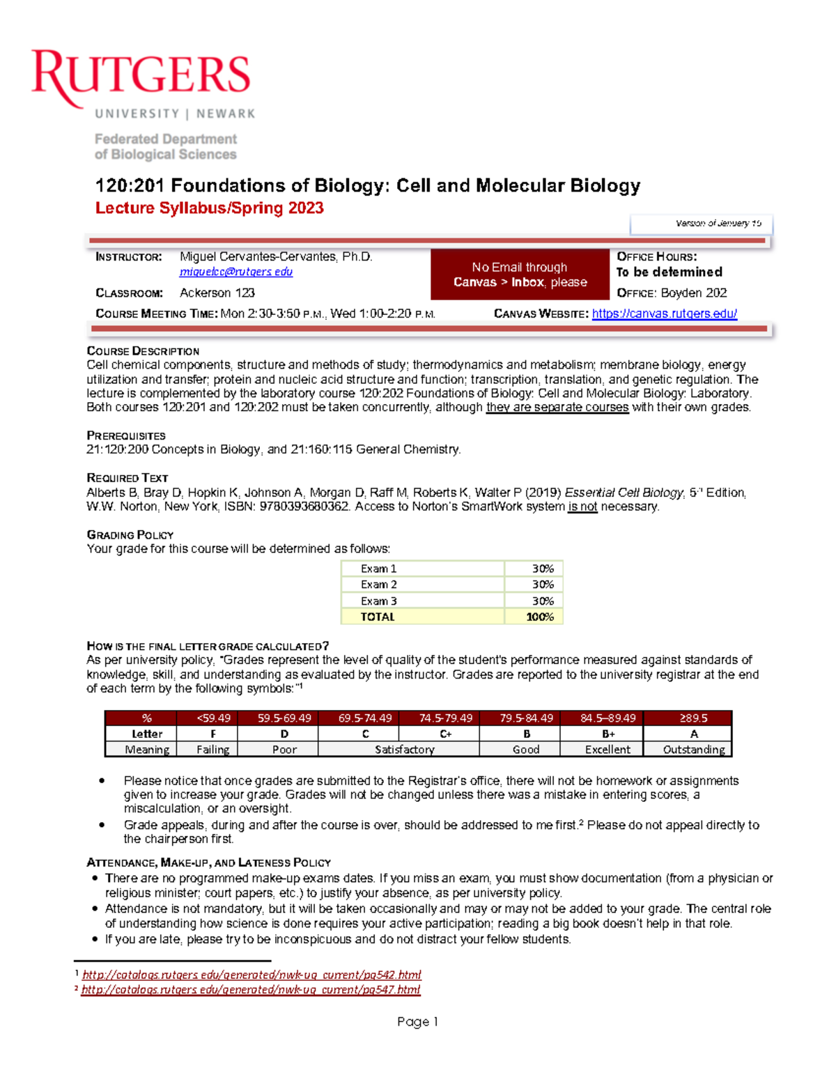 120-201 SP23 Foundations Cell Molec Lecture - 120:201 Foundations of Biology: Cell and Molecular ...