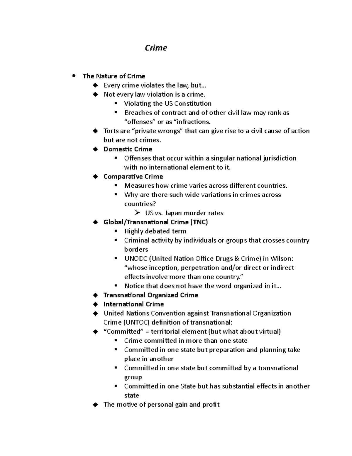 Crime - Crime The Nature of Crime Every crime violates the law, but ...