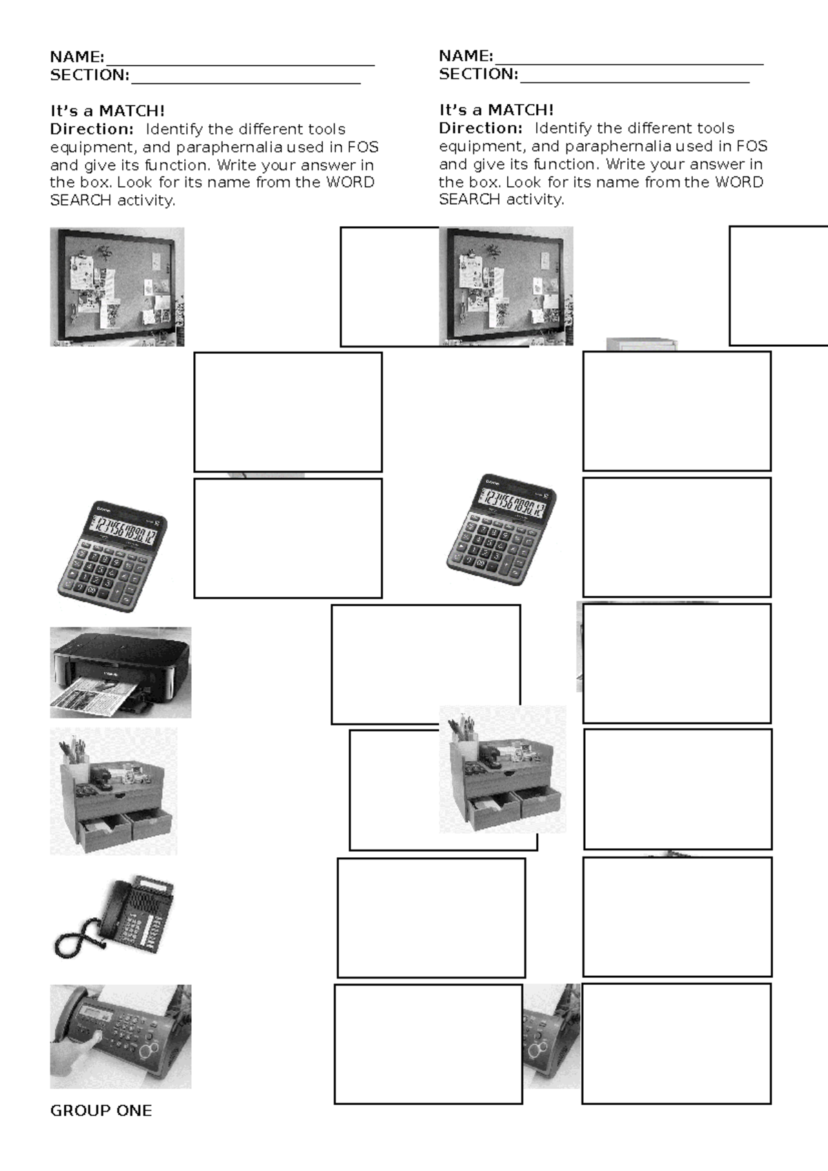 Worksheet 3 FOS Groupings - NAME:___________________________________ - Studocu