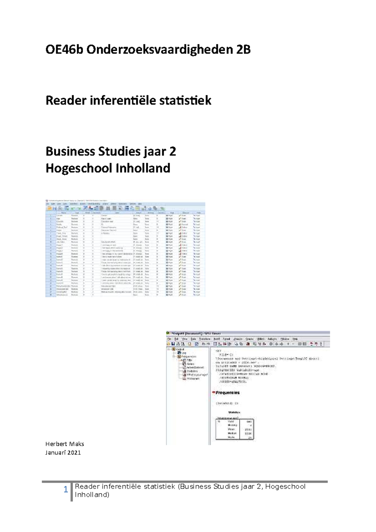 OE46 b Onderzoeksvaardigheden Reader Inferentiele statistiek - OE46b ...