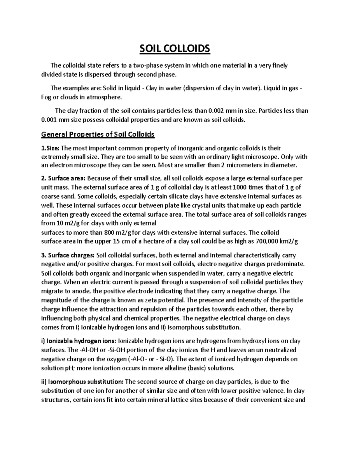 SSAC-425 Soil colloids - SOIL COLLOIDS The colloidal state refers to a two-phase system in which ...