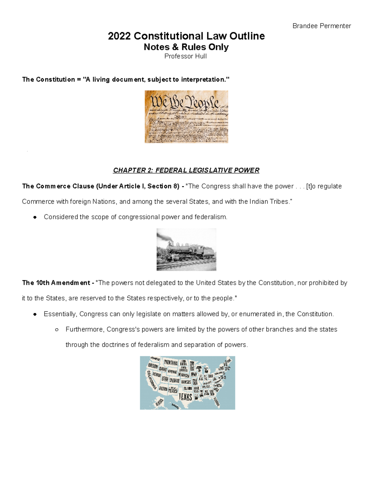 2022 Constitutional Law Outline (Notes Only) - 2022 Constitutional Law ...