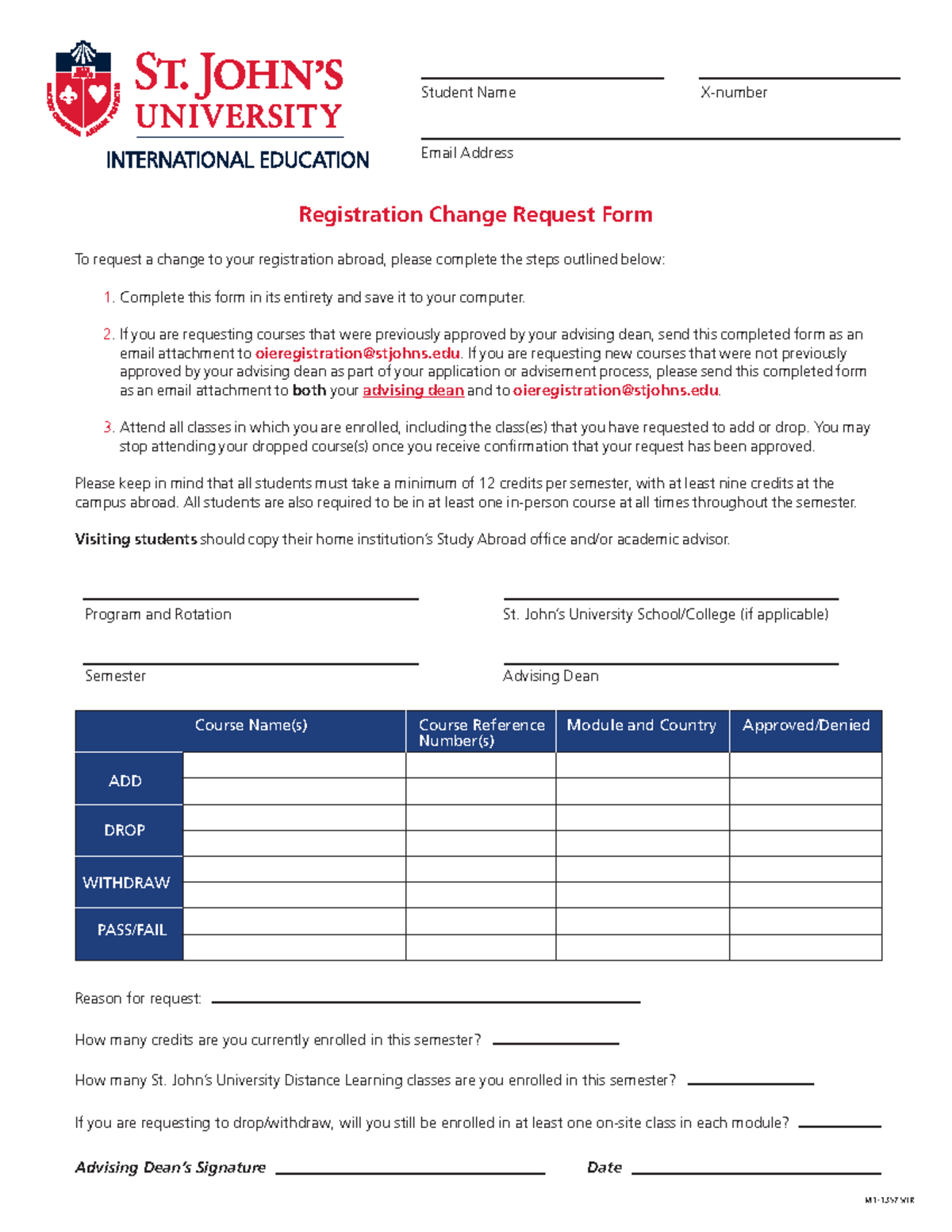 OIE Reg Change Request Form 2022 0 - To request a change to your ...