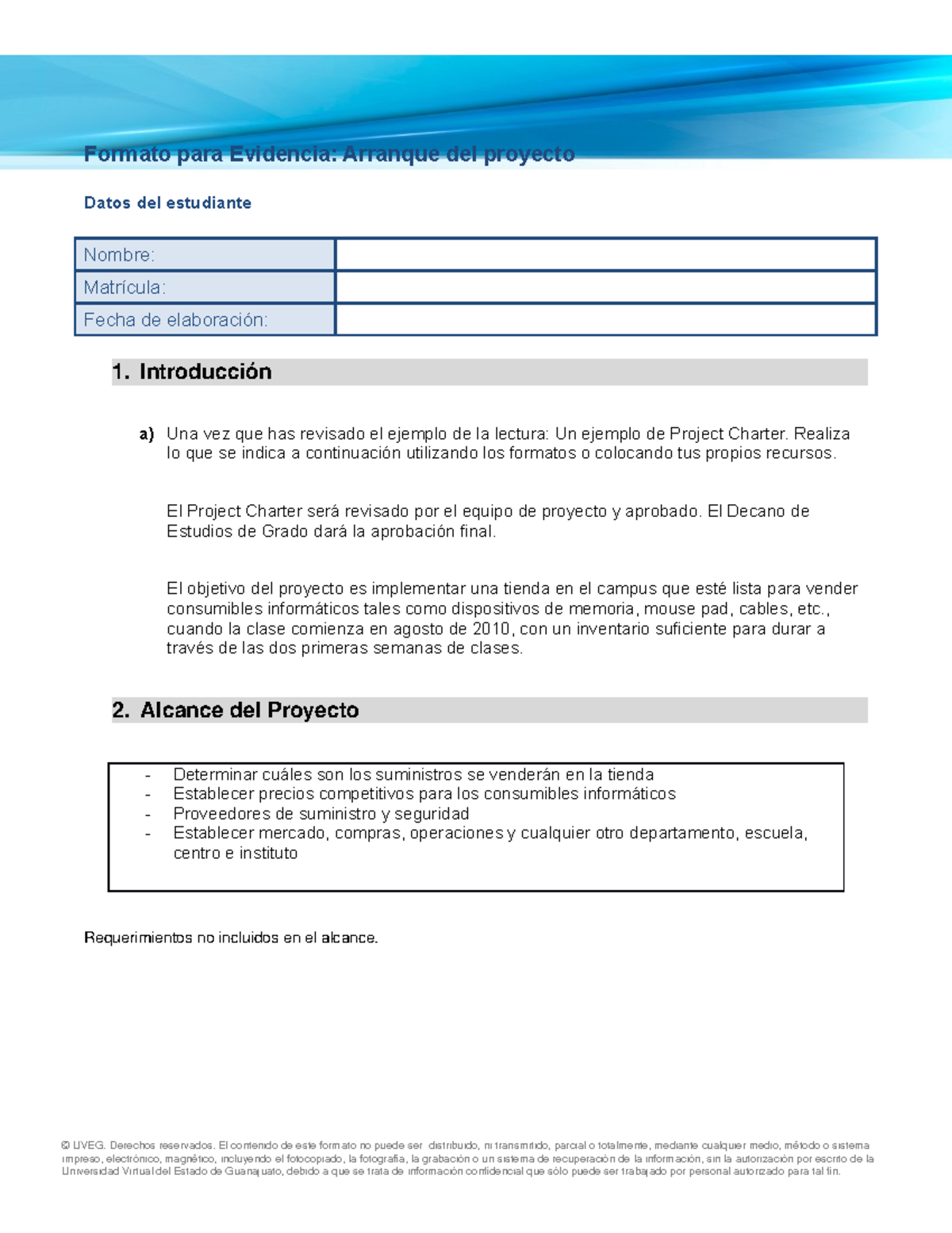 Arranque - Introducción a) Una vez que has revisado el ejemplo de la ...