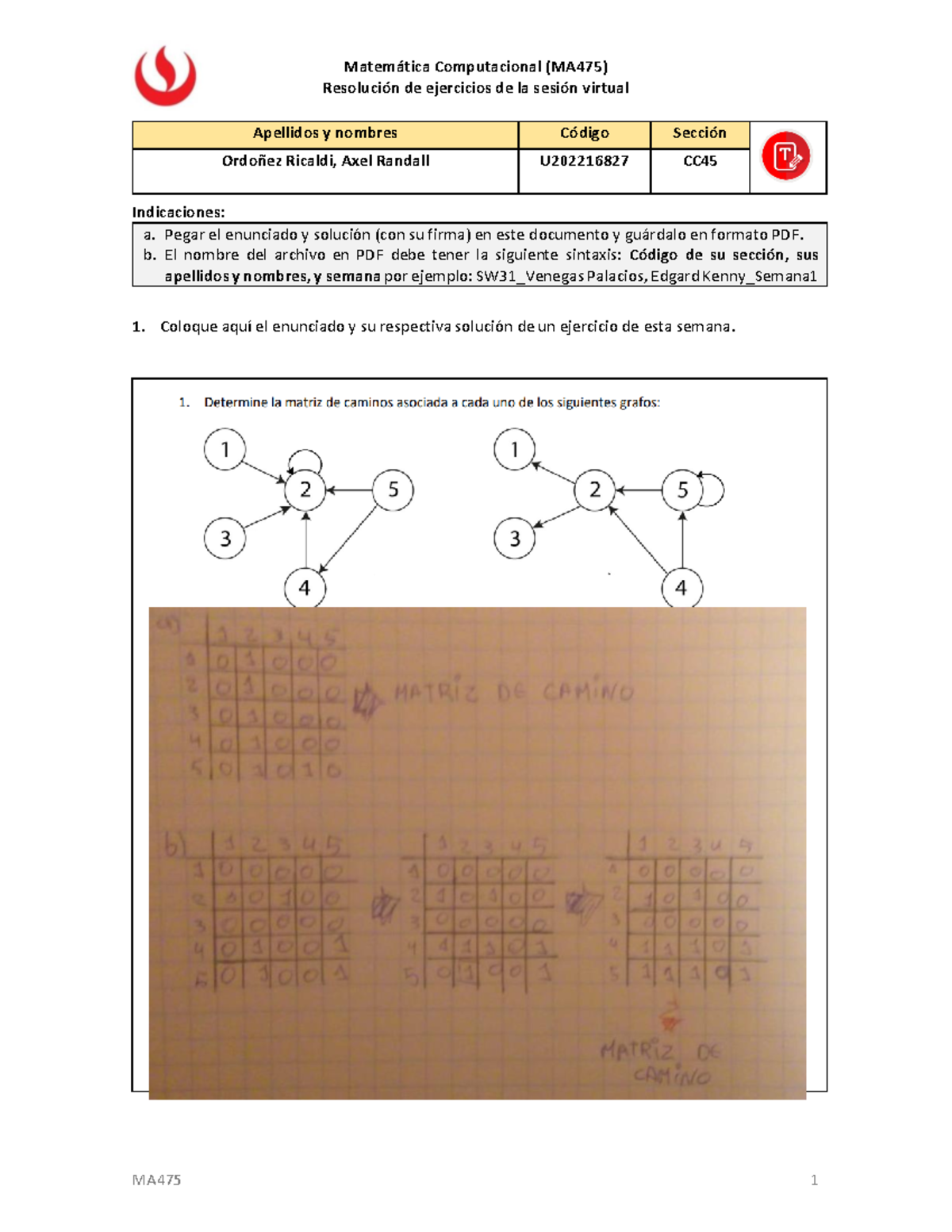 CC45 AAD S4 Ordoñez Ricaldi, Axel Randall - MA4 75 1 Matemática ...
