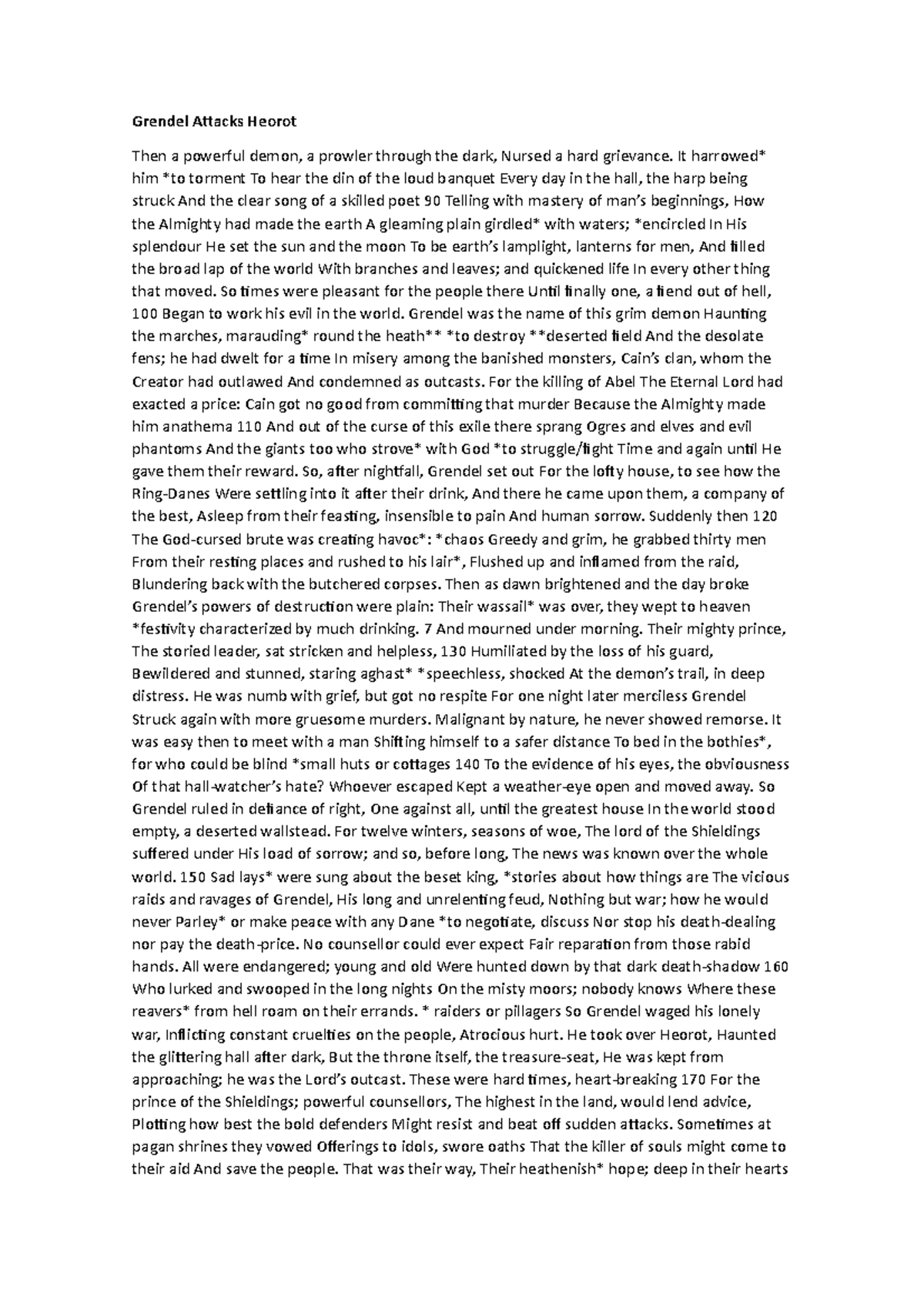 Beowulf parte 2 (Grendel attacks Heorot) - Grendel Atacks Heorot Then a ...