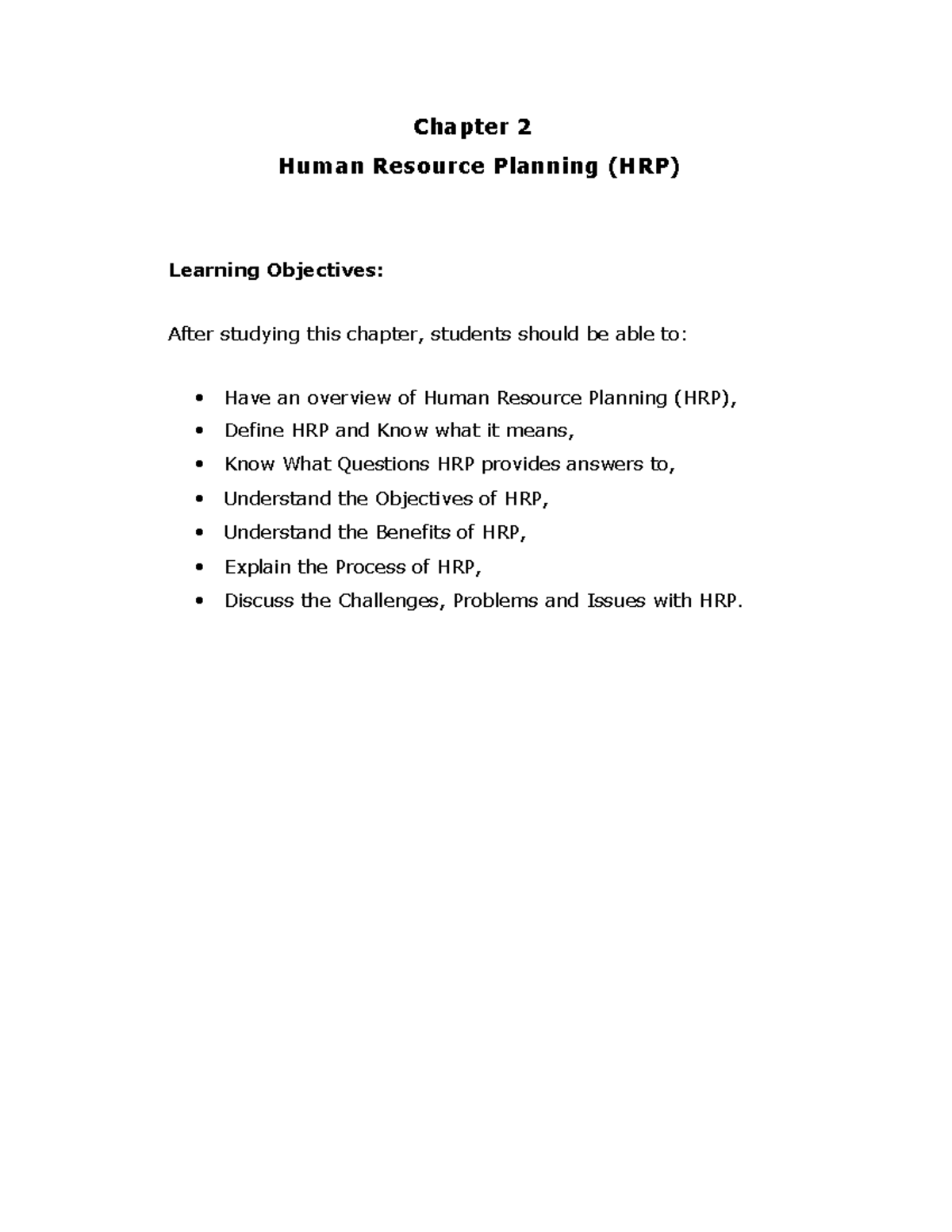 Human Resource Planning (HRP) - Introduction to Human Resource Planning ...